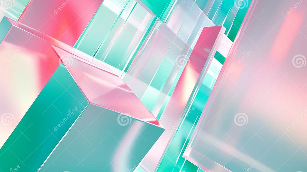 Geometric Shapes with Translucent Surfaces are Overlapping, Creating a ...