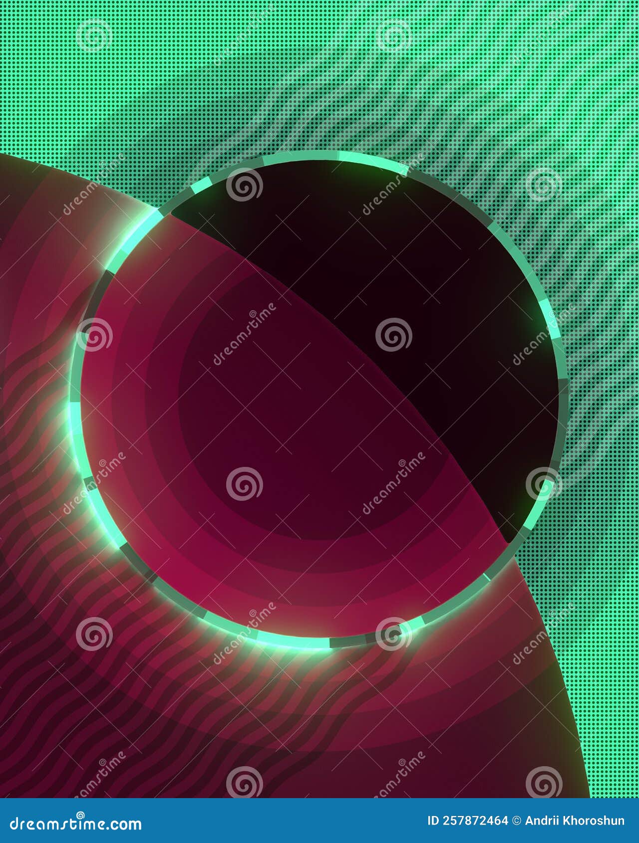 Geometric Shapes with Trendy Gradient and Luminous Ring. Abstract Light ...