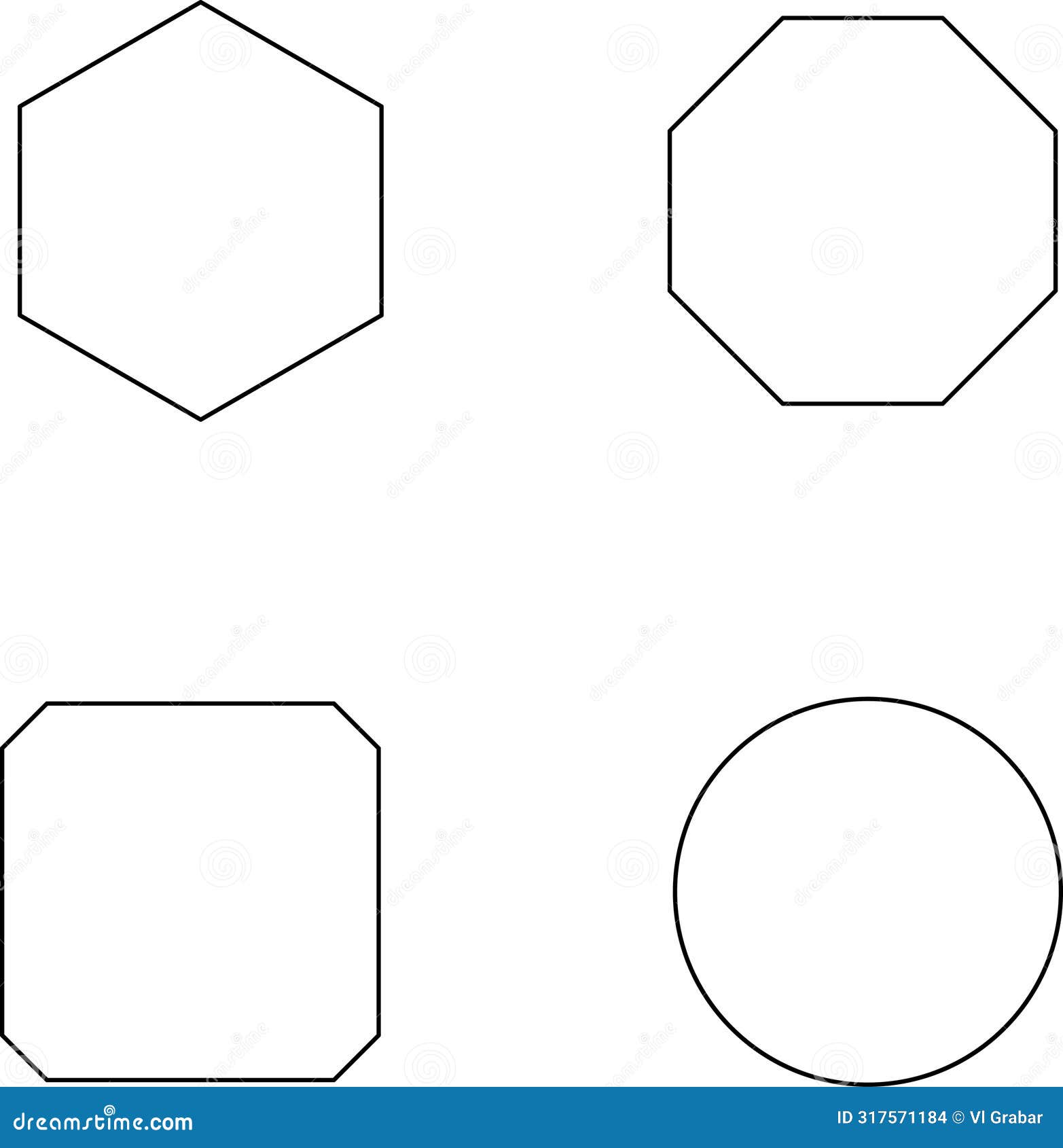 Geometric Shapes Vector. Set of Geometric Rounded Kid Toys Shapes ...