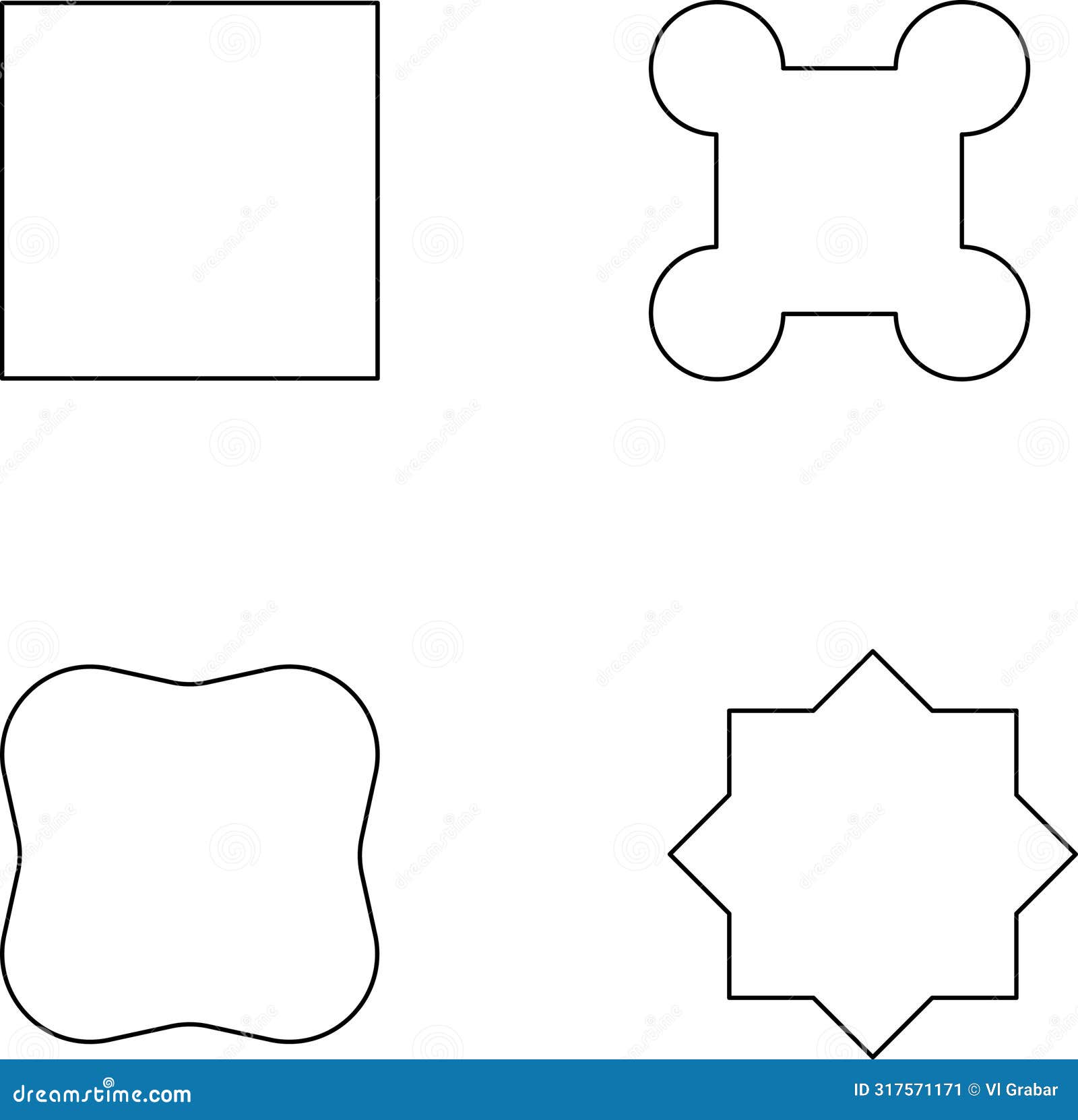 Geometric Shapes Vector. Set of Geometric Rounded Kid Toys Shapes ...