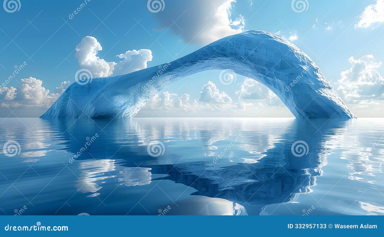 Geometric Shiny Chrome Infinity Shape and Blue Gradient Sky. Minimal ...