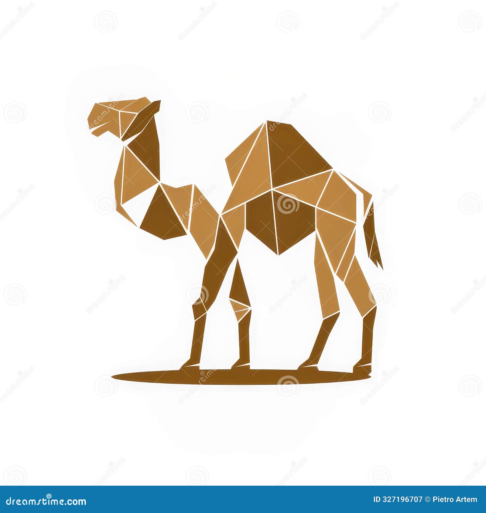 A Geometric Silhouette of a Camel Standing Proudly Stock Image - Image ...