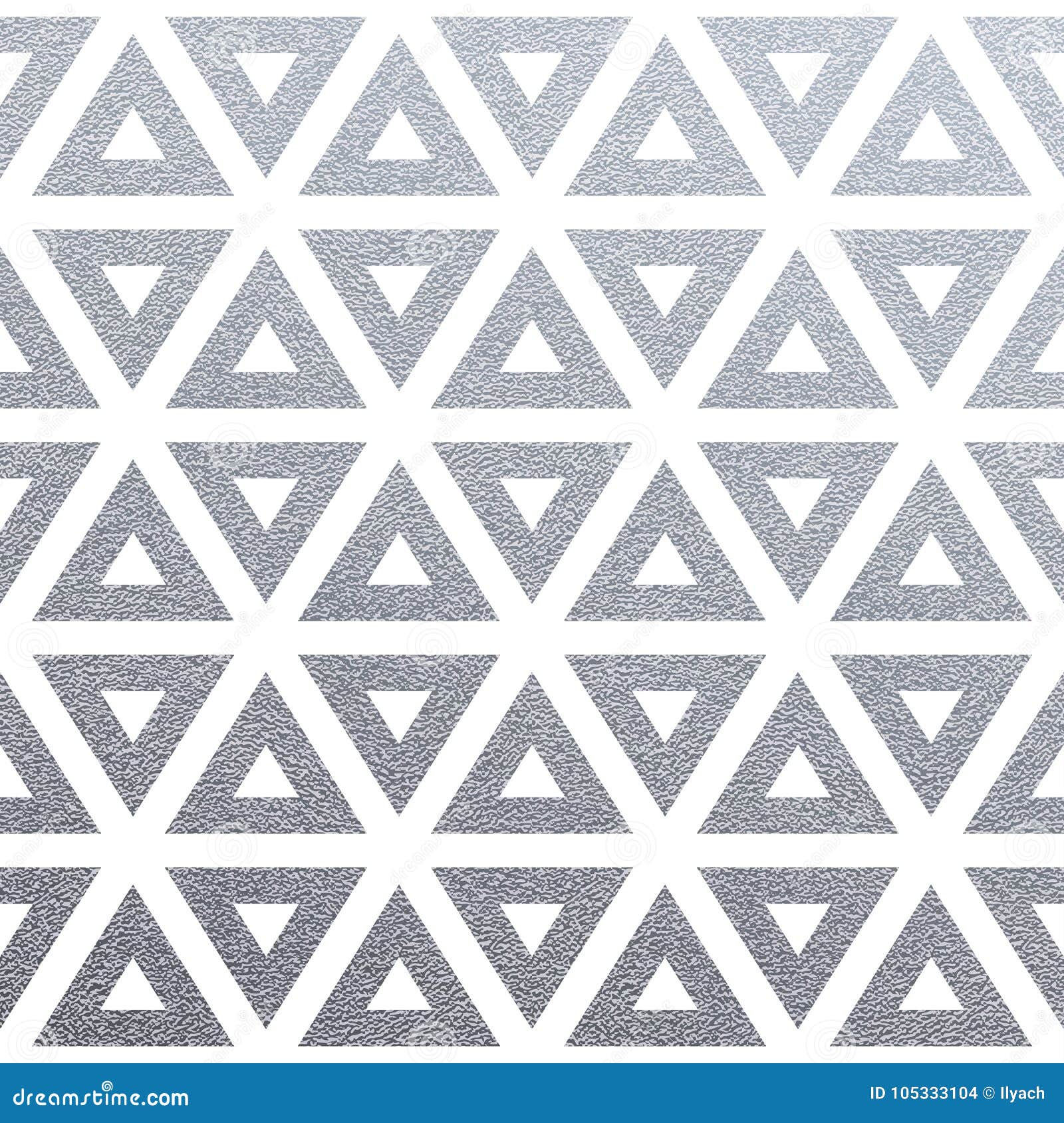 Geometric Silver Seamless Pattern with Glitter Texture of Abstract Triangles on White Background ...