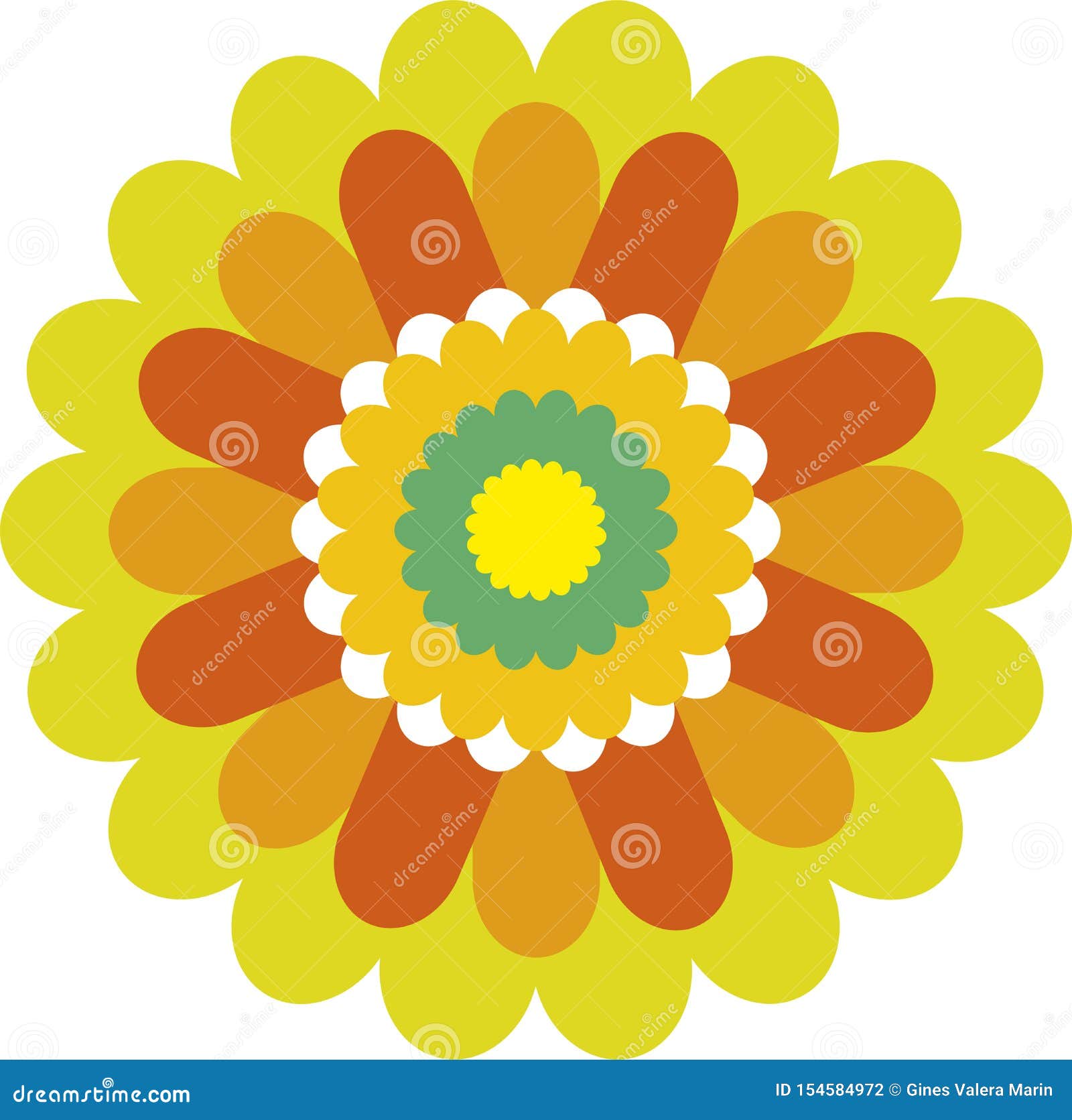 Geometric Simple Daisy Flower Icon in Regular Shape. Stock Vector ...
