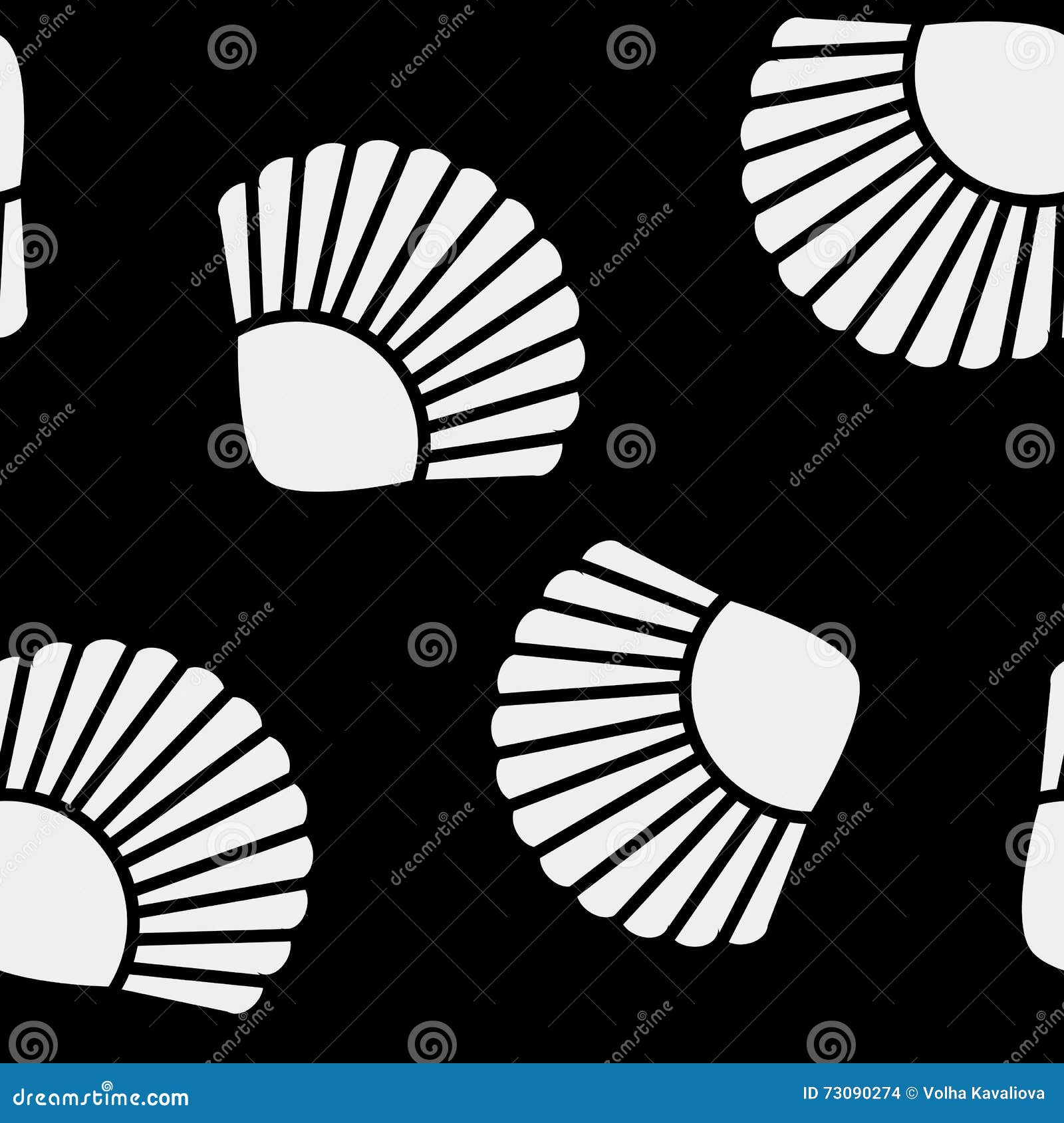 Geometric Simple Monochrome Minimalistic Vector Holiday Pattern, Shell ...