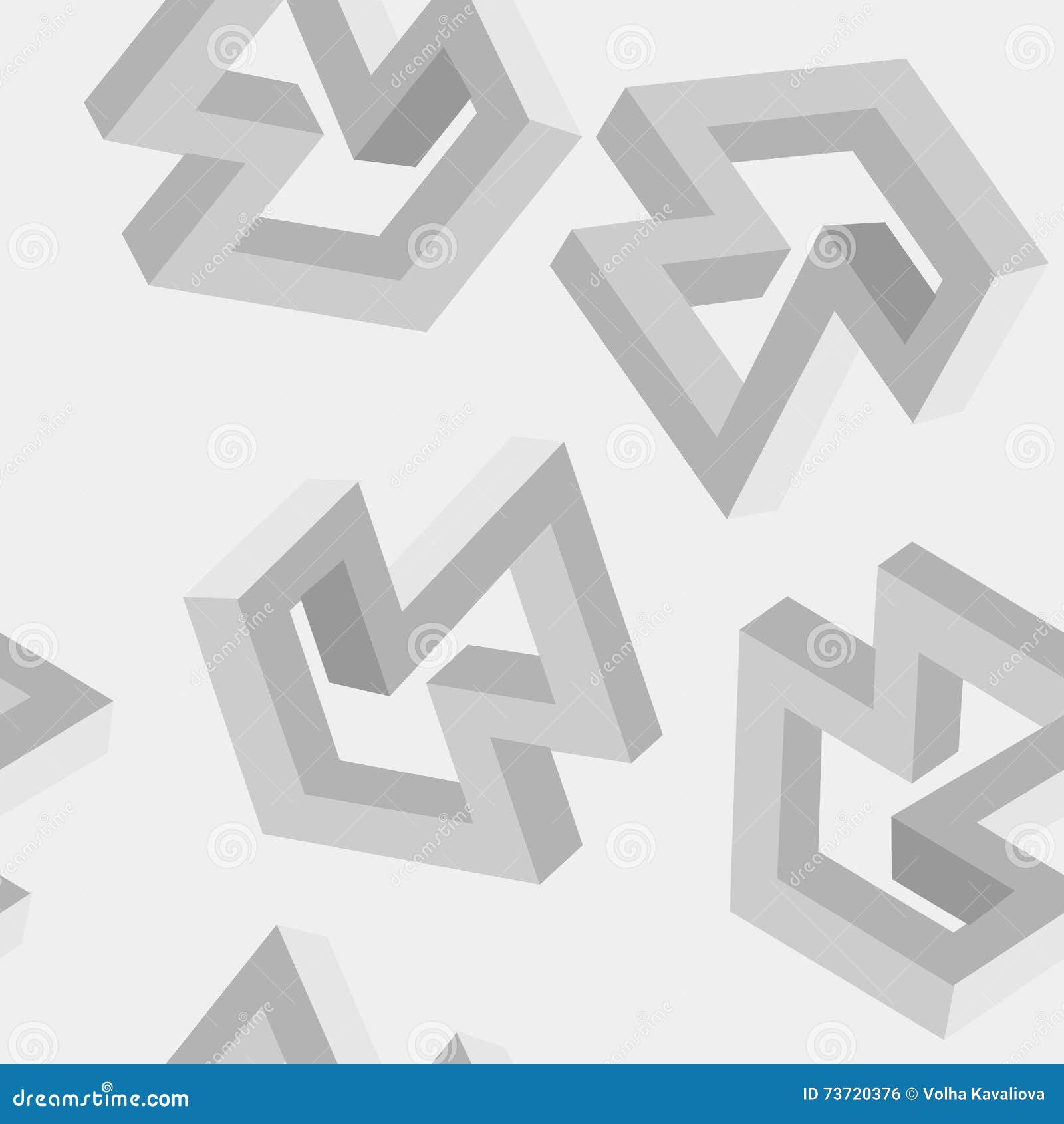 Geometric Simple Monochrome Pattern of Impossible Shapes Stock Vector ...