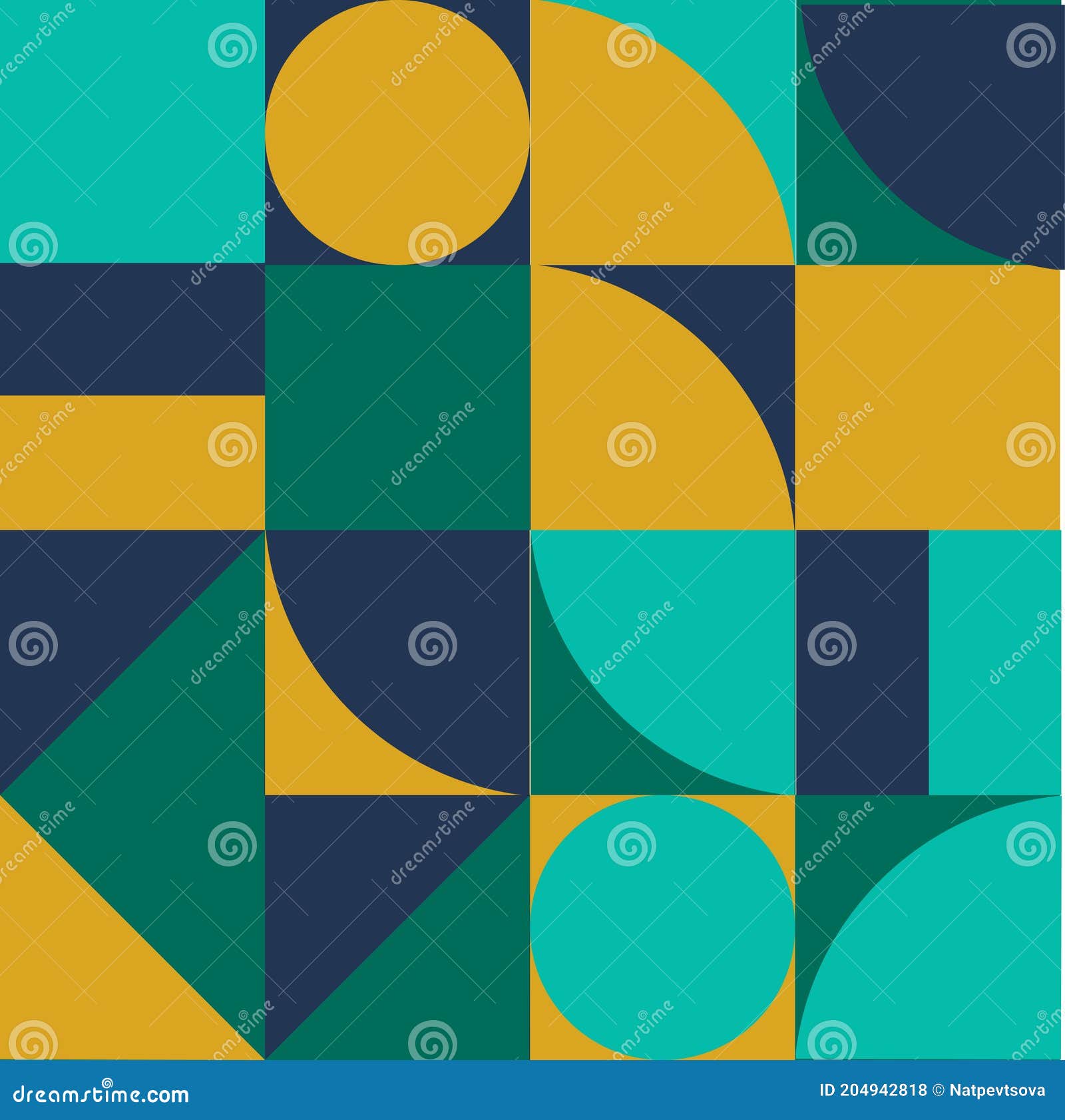 Simple Shapes Geometric Background Yellow Blue Stock Vector ...