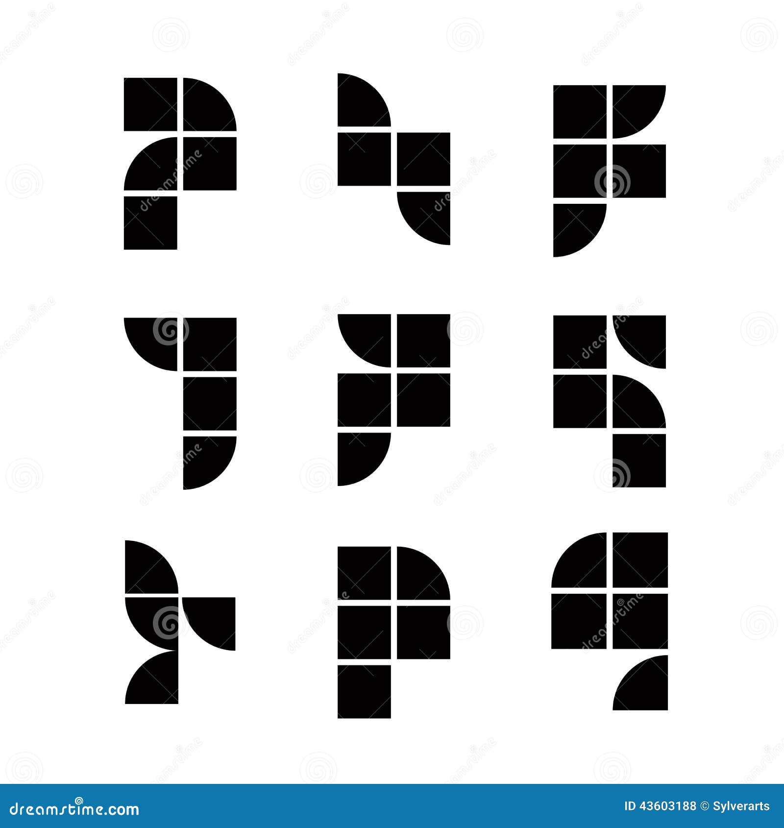 Geometric Simplistic Icons Set, Vector Abstract Symbols. Stock Vector ...