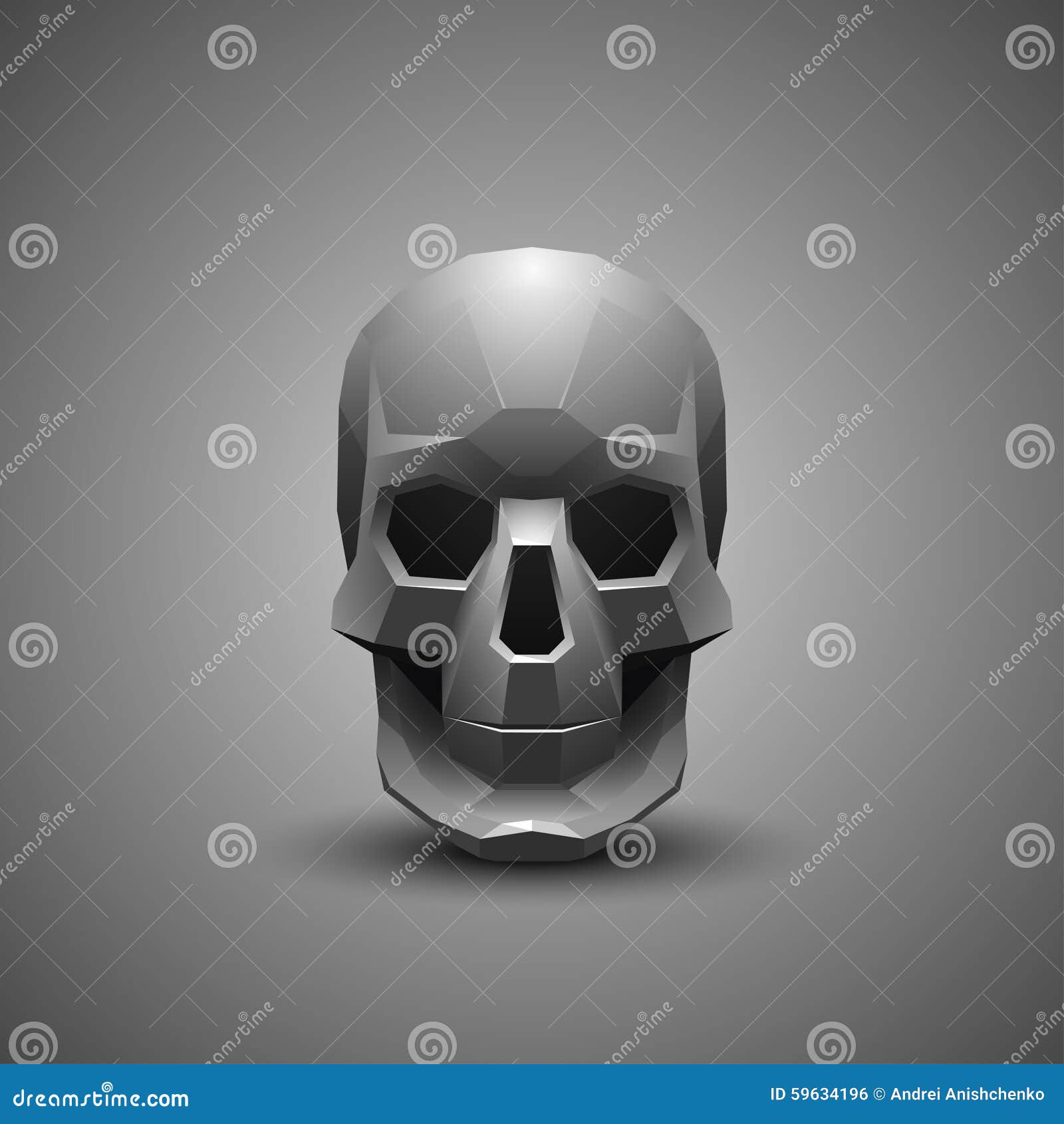 Geometric skull stock vector. Illustration of anatomy - 59634196