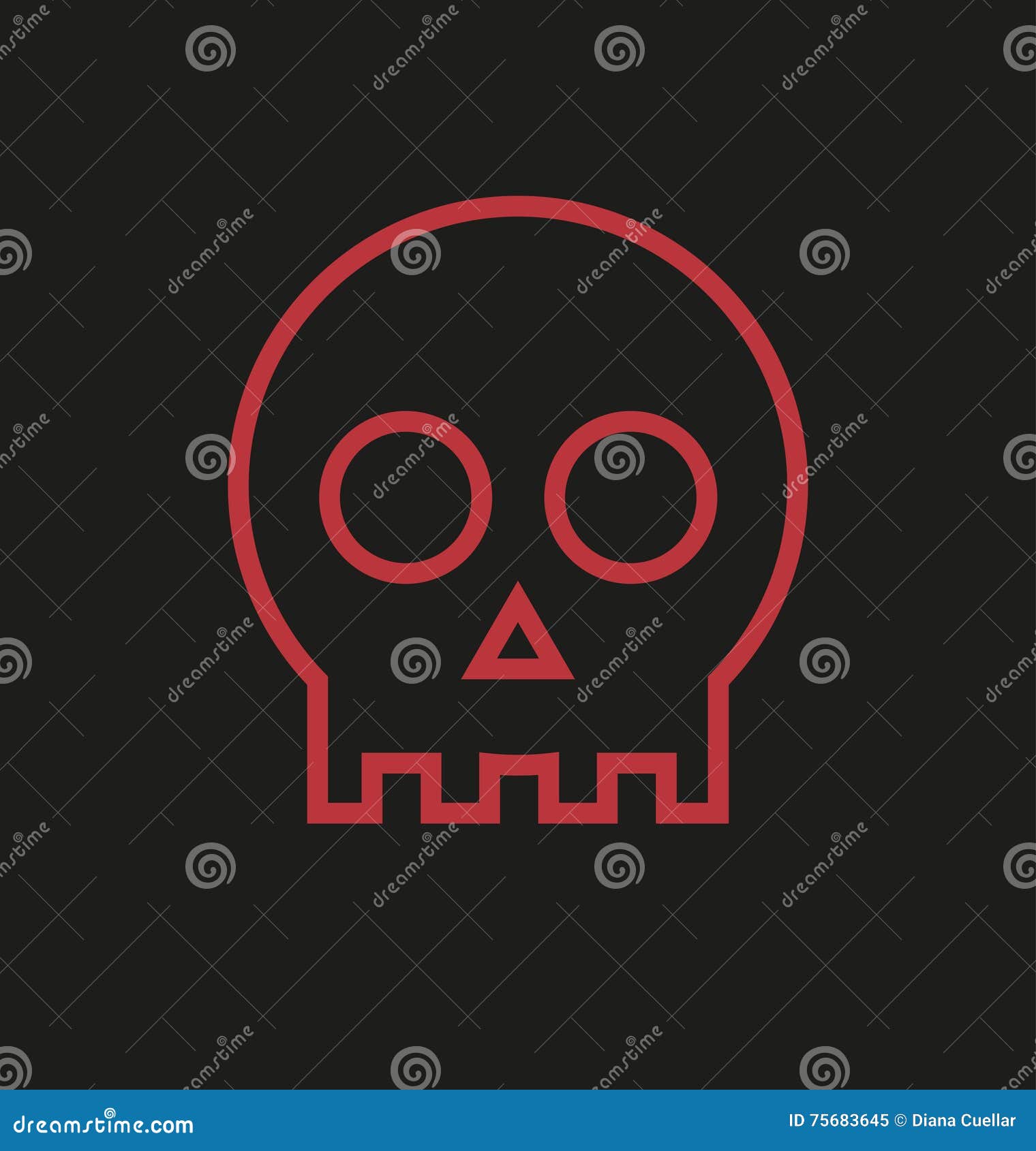 Geometric skull stock vector. Illustration of bones, skeleton - 75683645