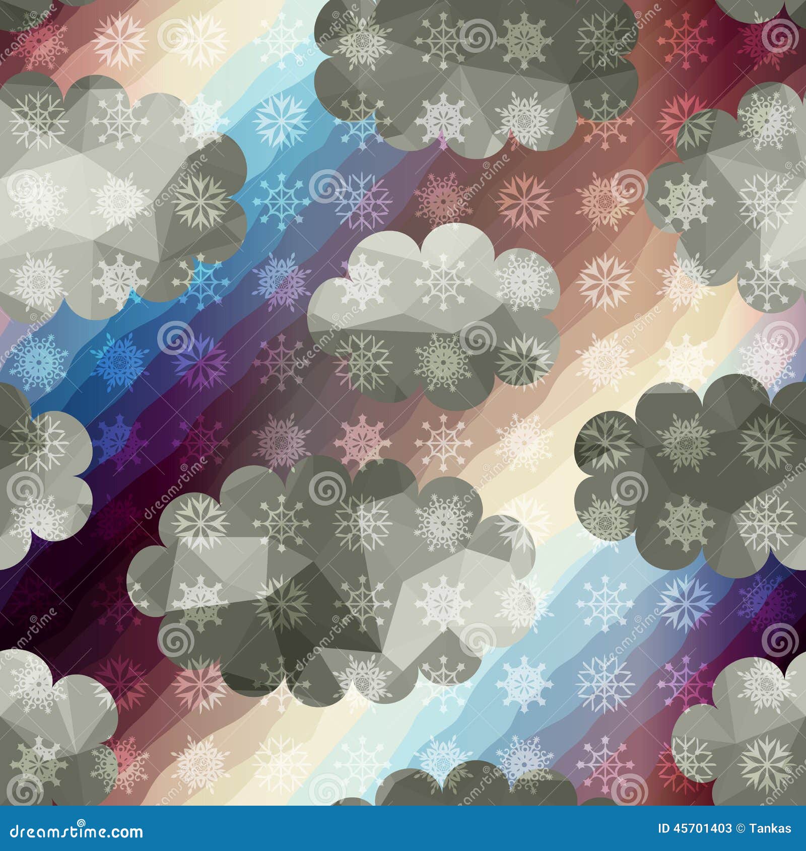 Geometric Sky with Snowfall Stock Vector - Illustration of curve ...