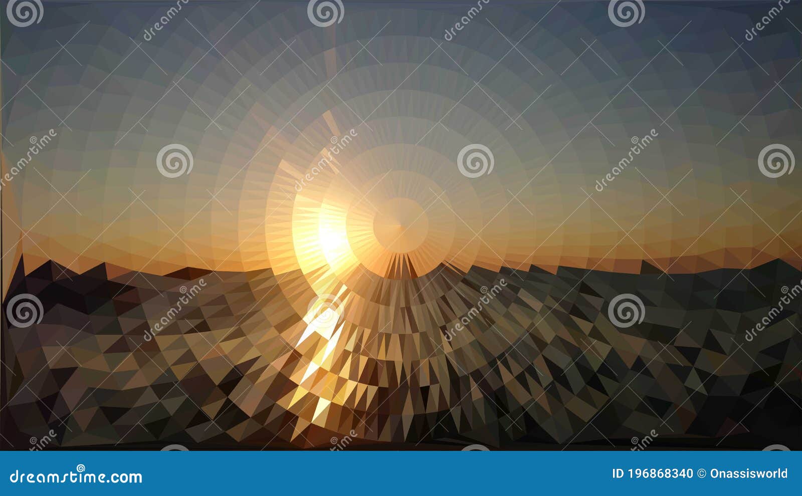 Geometric Skyline Sea and Sunset Stock Photo - Image of sunlight ...