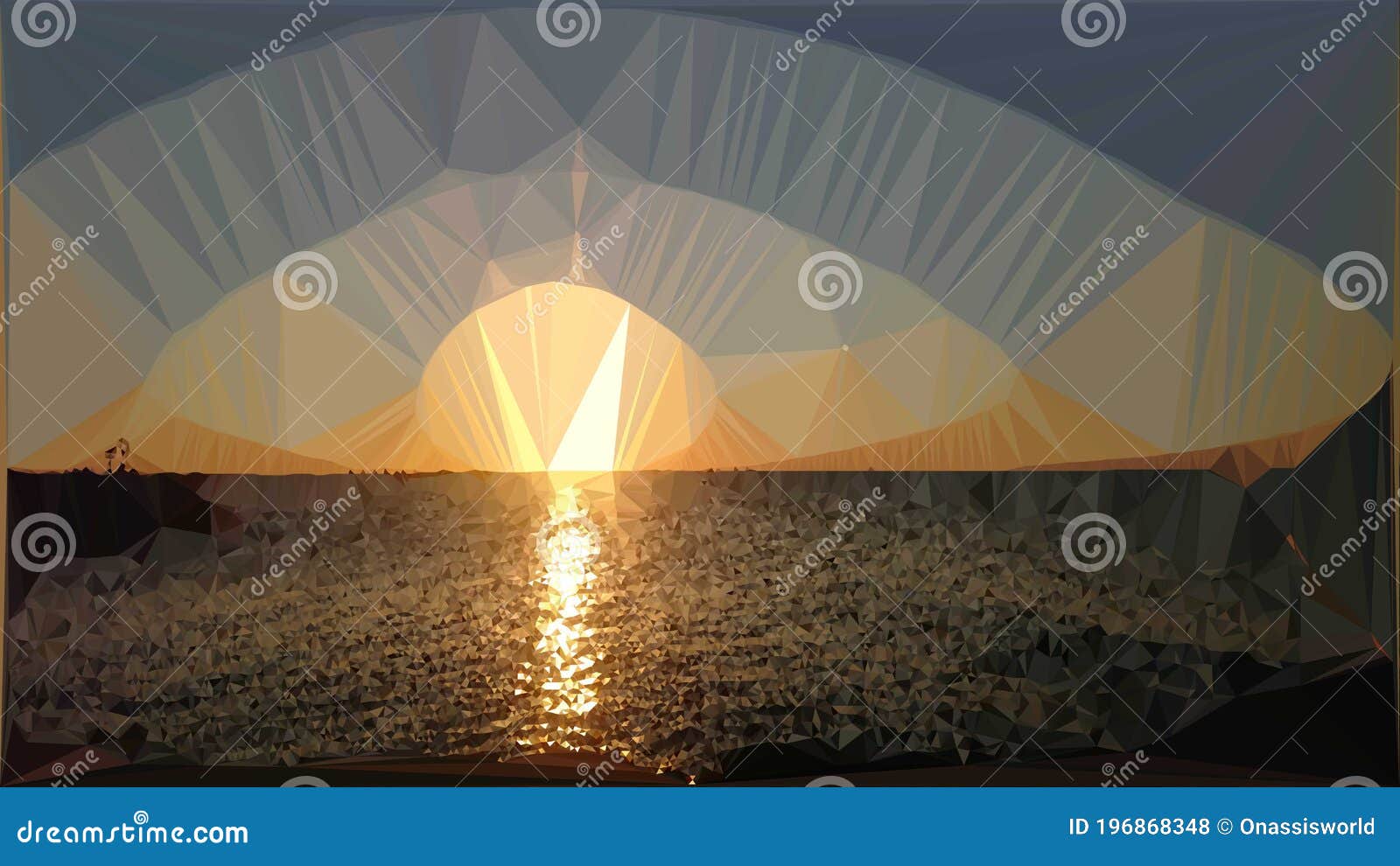 Geometric Skyline Sea and Sunset Stock Photo - Image of deciduous ...