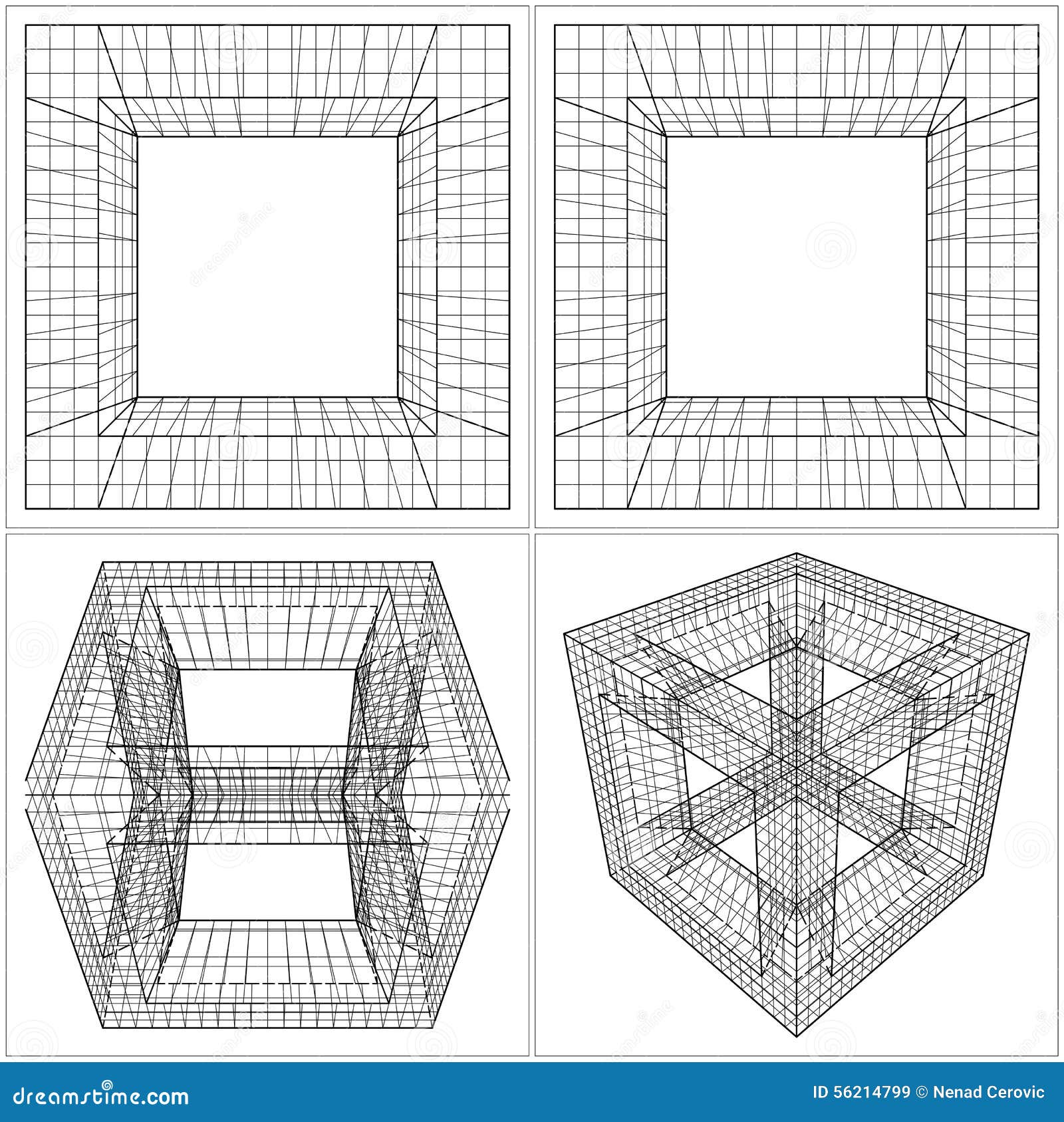 Geometric Sliced Cube Box Vector Stock Vector - Illustration of solid ...