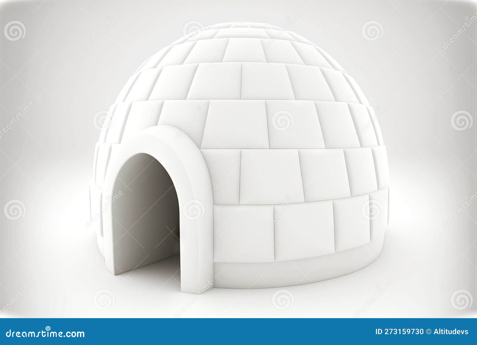 Geometric Snow Igloo Isolated on White Background Stock Illustration ...