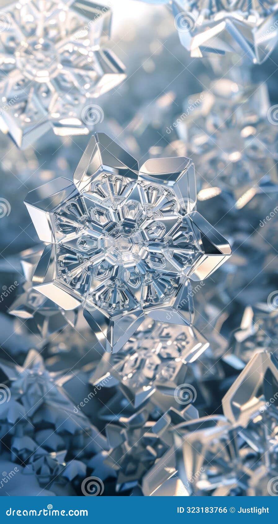 A Geometric Snowflake Collage Showcasing an Array of Shapes and Angles ...