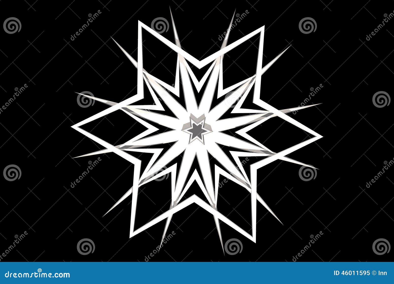Geometric snowflake stock illustration. Illustration of season - 46011595