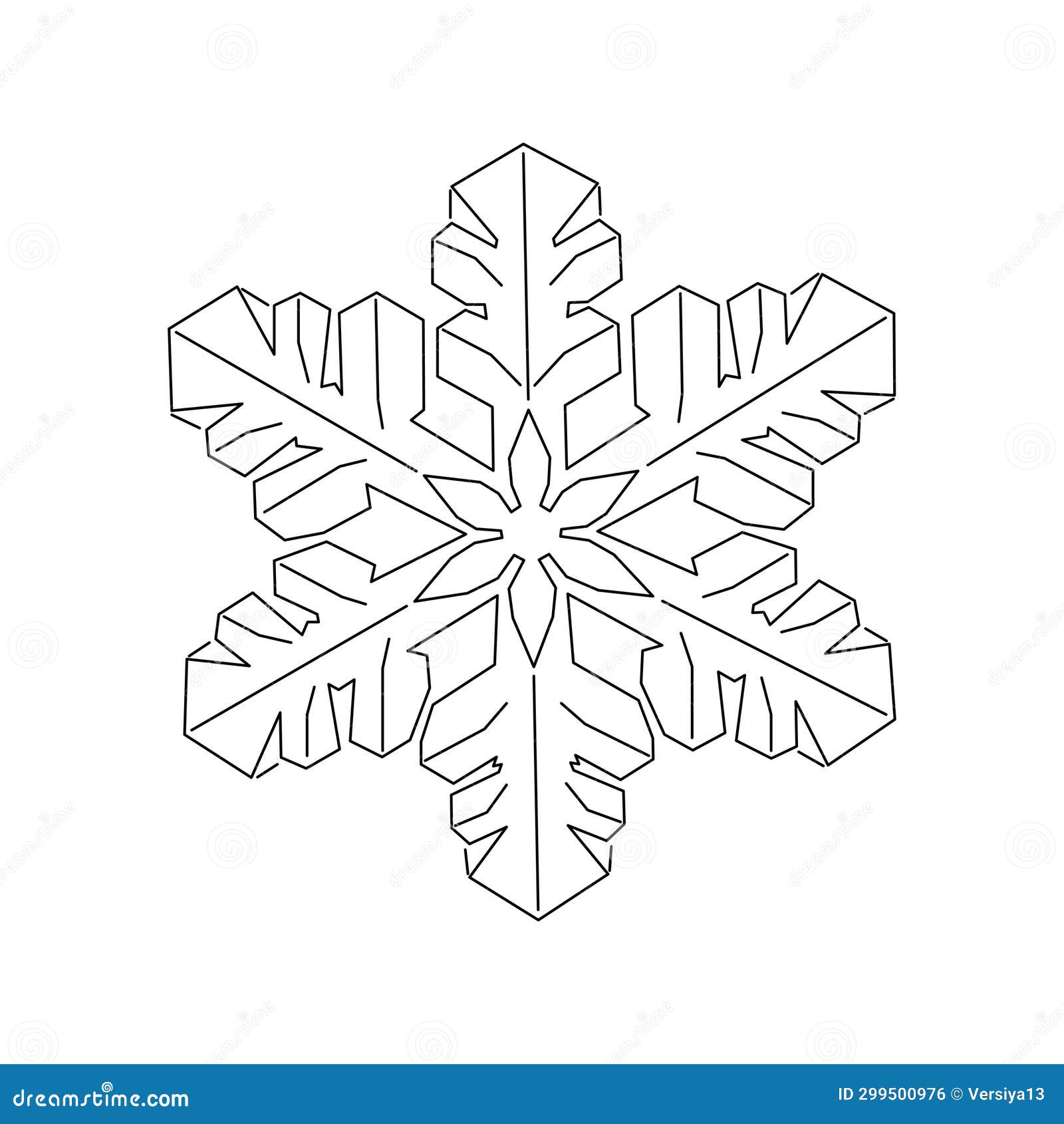 Outline Geometric Snowflake Stock Illustration - Illustration of ...