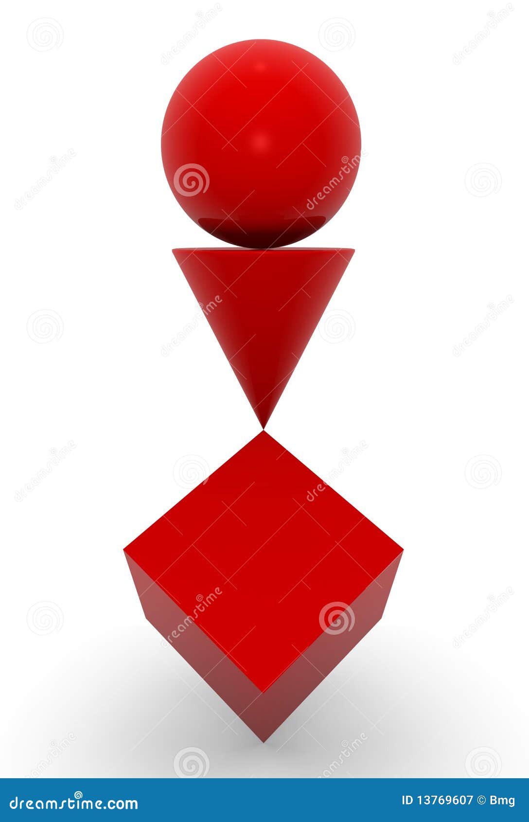Geometric Solid Red in Balance Stock Illustration - Illustration of ...