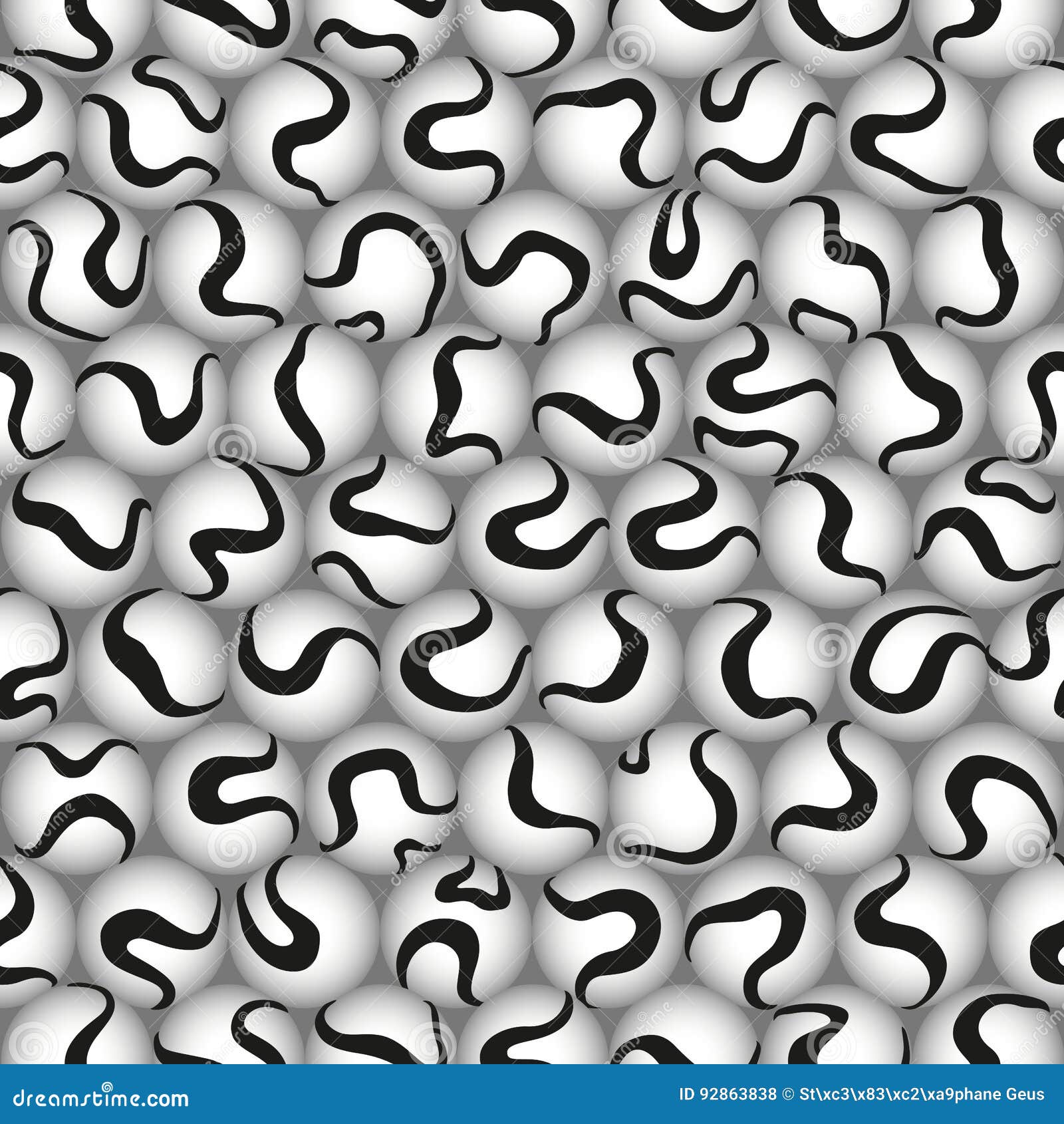 Geometric Spherical Pattern, Black and White Stock Vector ...