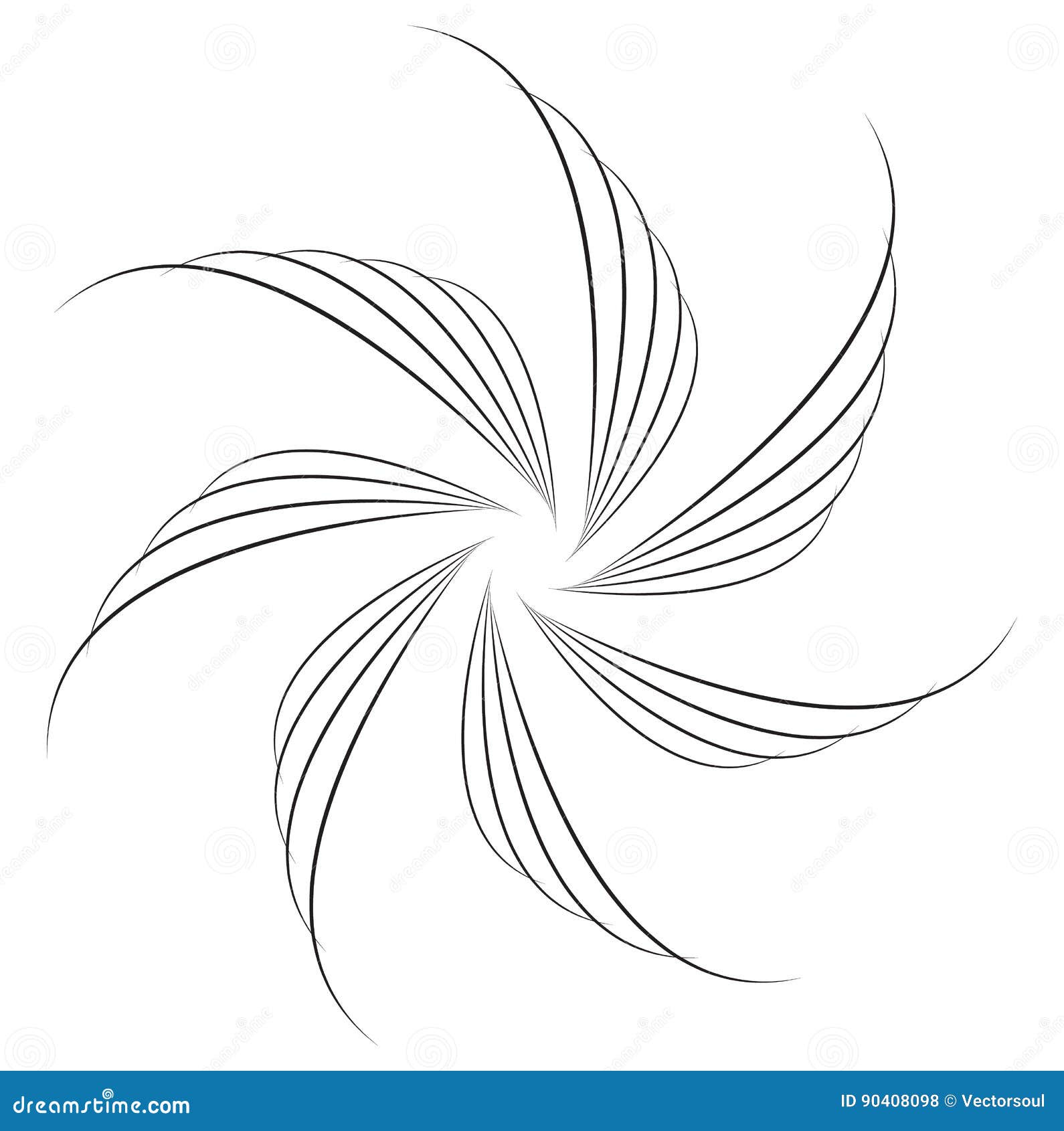 Geometric Spiral Shape. Motif with Circular Elements Stock Illustration ...