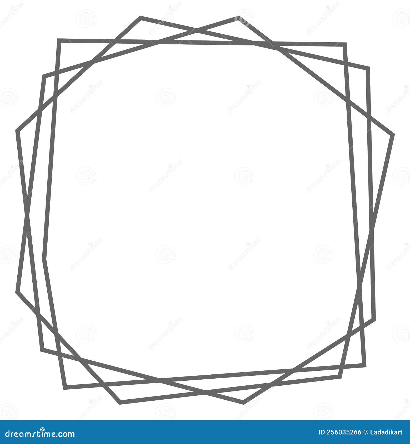 Geometric Square Border. Thin Line Polygon Shape Stock Vector ...