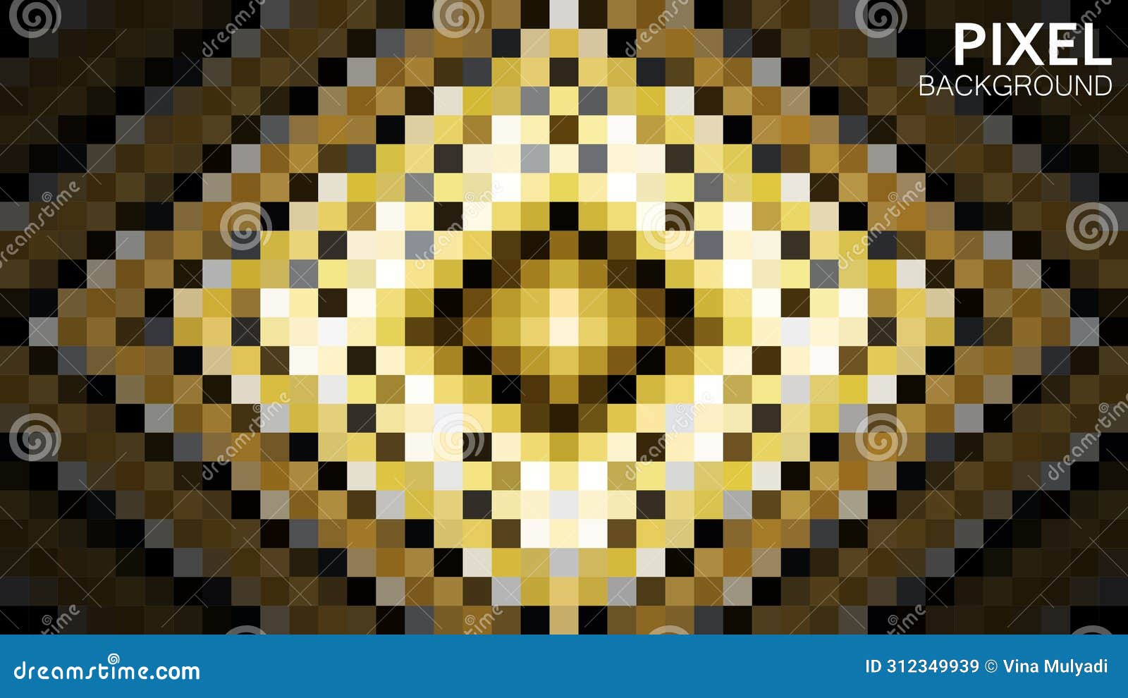 Geometric Square Gold Background Design Pixel Style. Luxurious And ...