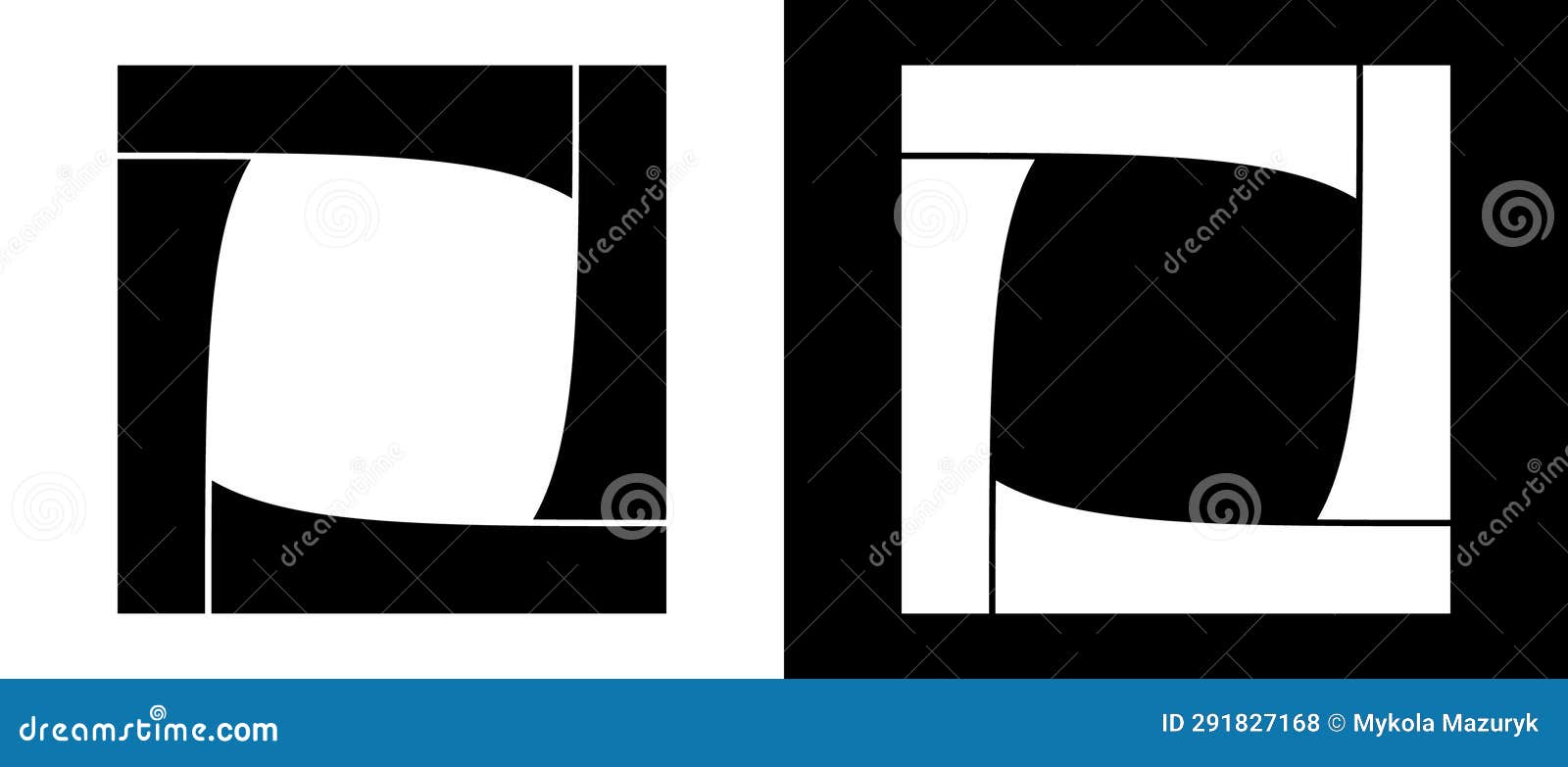 Geometric Square Shape As Modern Design Element, Logo or Icon. a Black ...