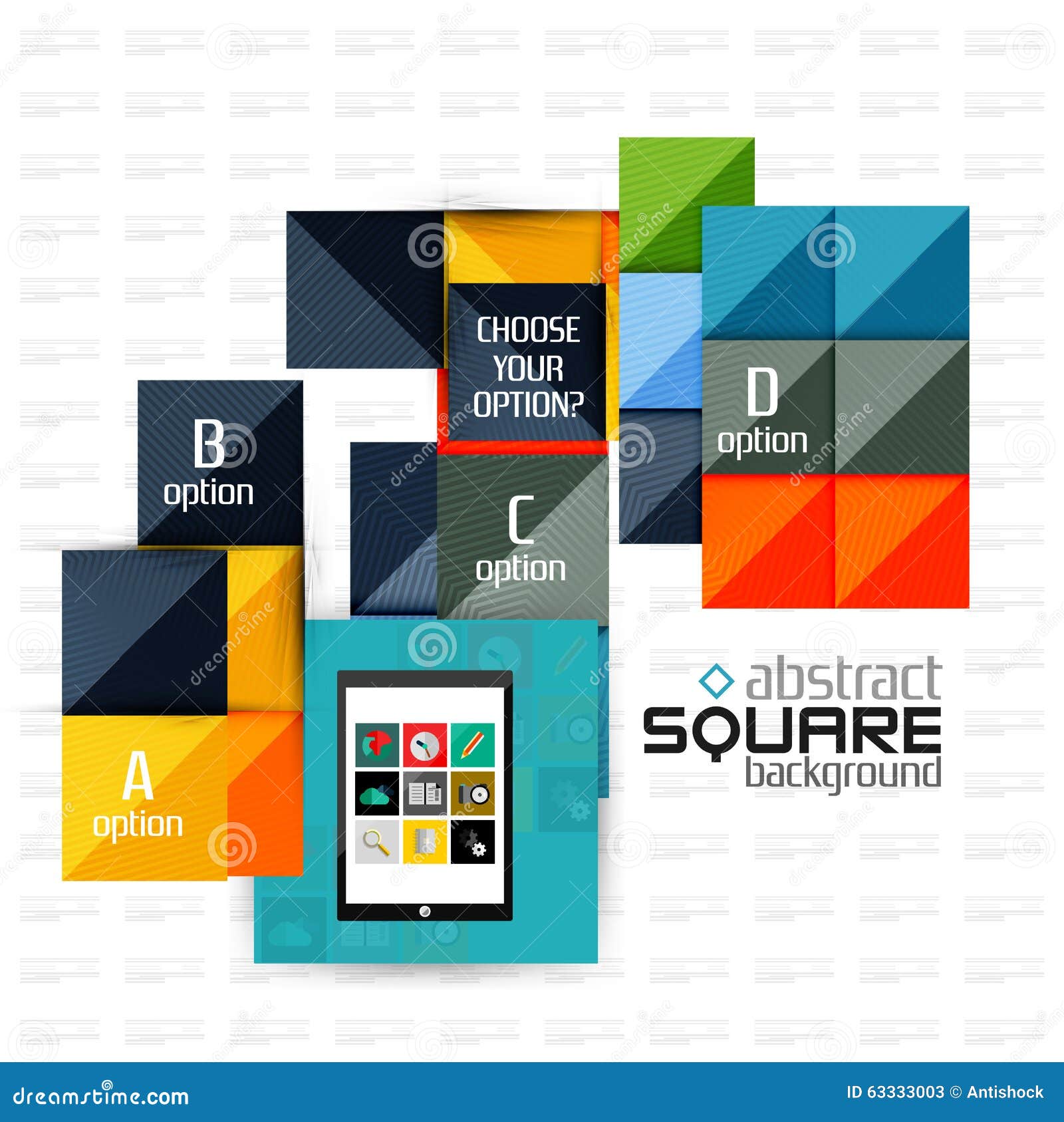 Geometric Square Shapes and Infographic Option Stock Vector ...