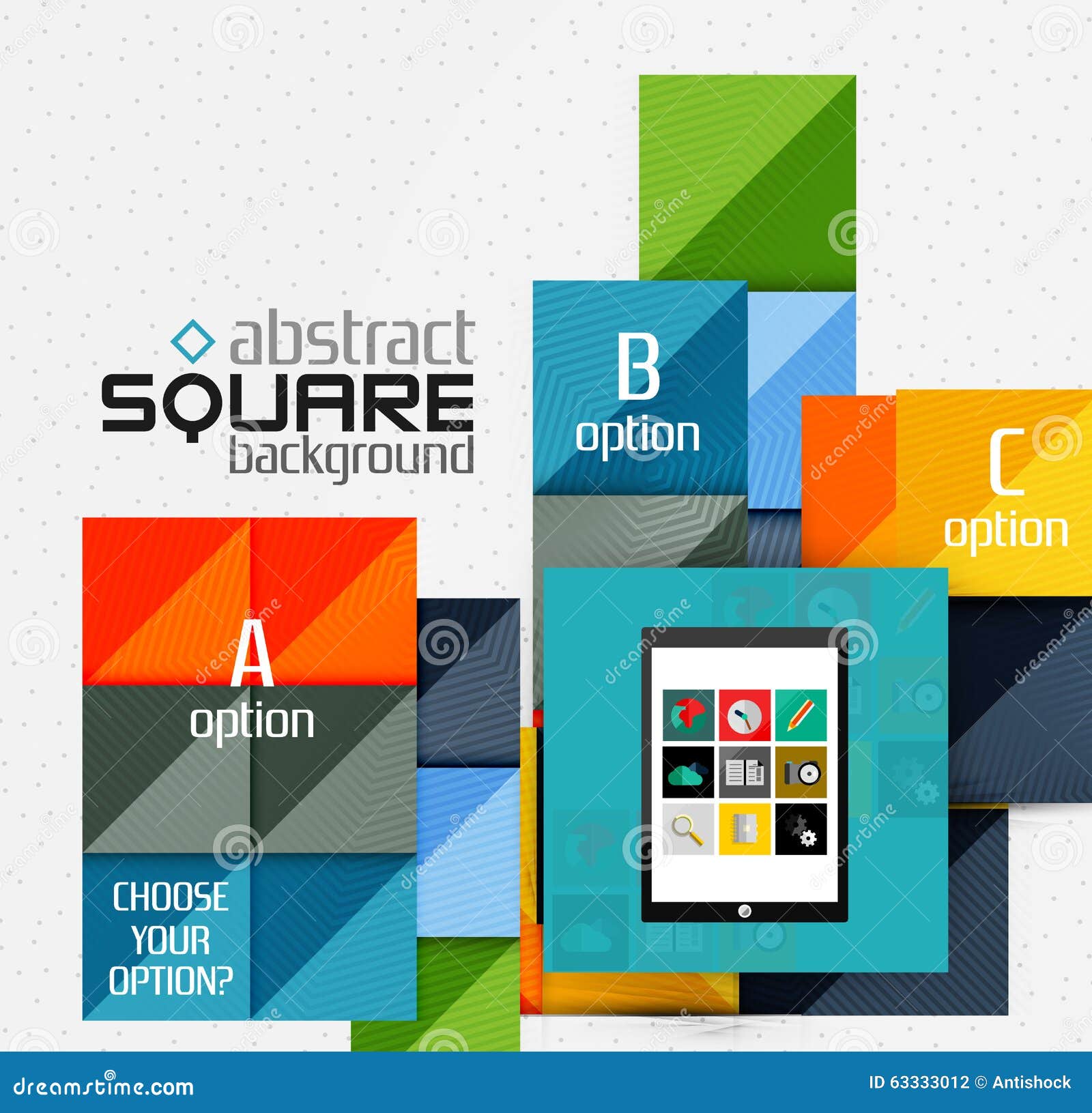 Geometric Square Shapes and Infographic Option Stock Vector ...