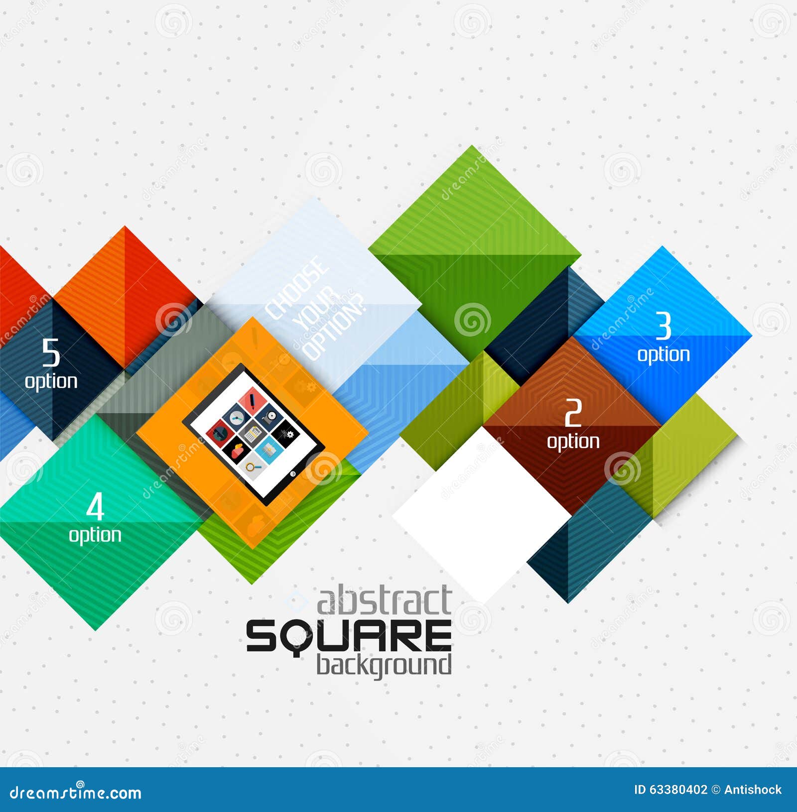 Geometric Square Shapes and Infographic Option Stock Vector ...