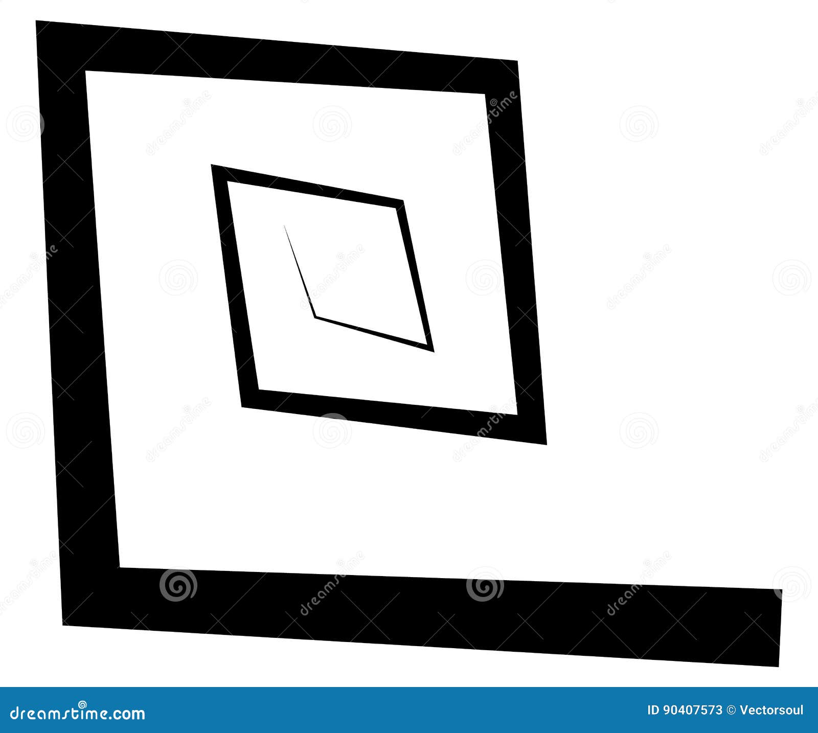 Geometric Square Spiral. Abstract Spiral Element in Angular Style Stock ...
