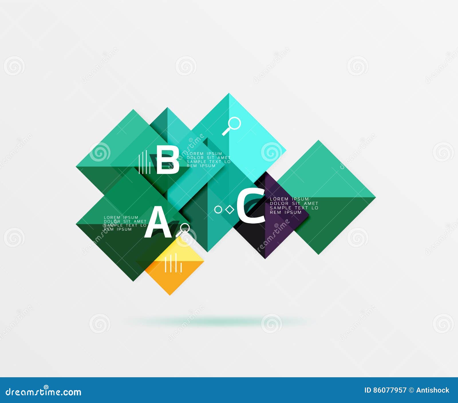 Geometric Square and Triangle Template Stock Vector - Illustration of ...
