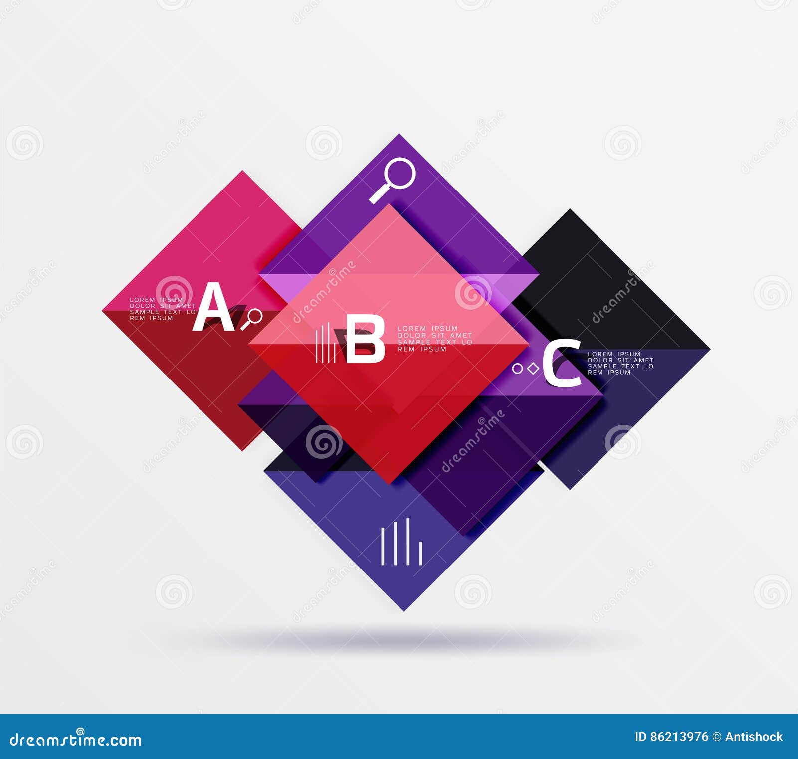 Geometric Square and Triangle Template Stock Vector - Illustration of ...