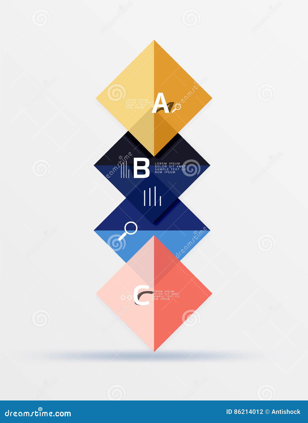 Geometric Square and Triangle Template Stock Vector - Illustration of ...