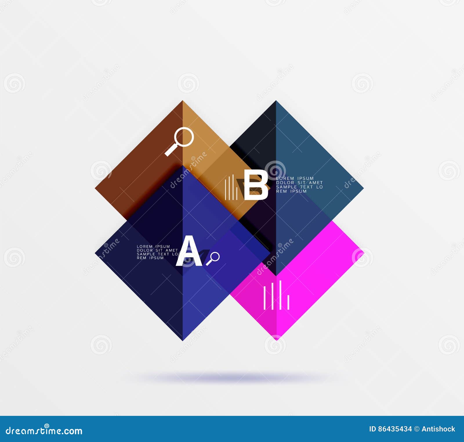 Geometric Square and Triangle Template Stock Illustration ...