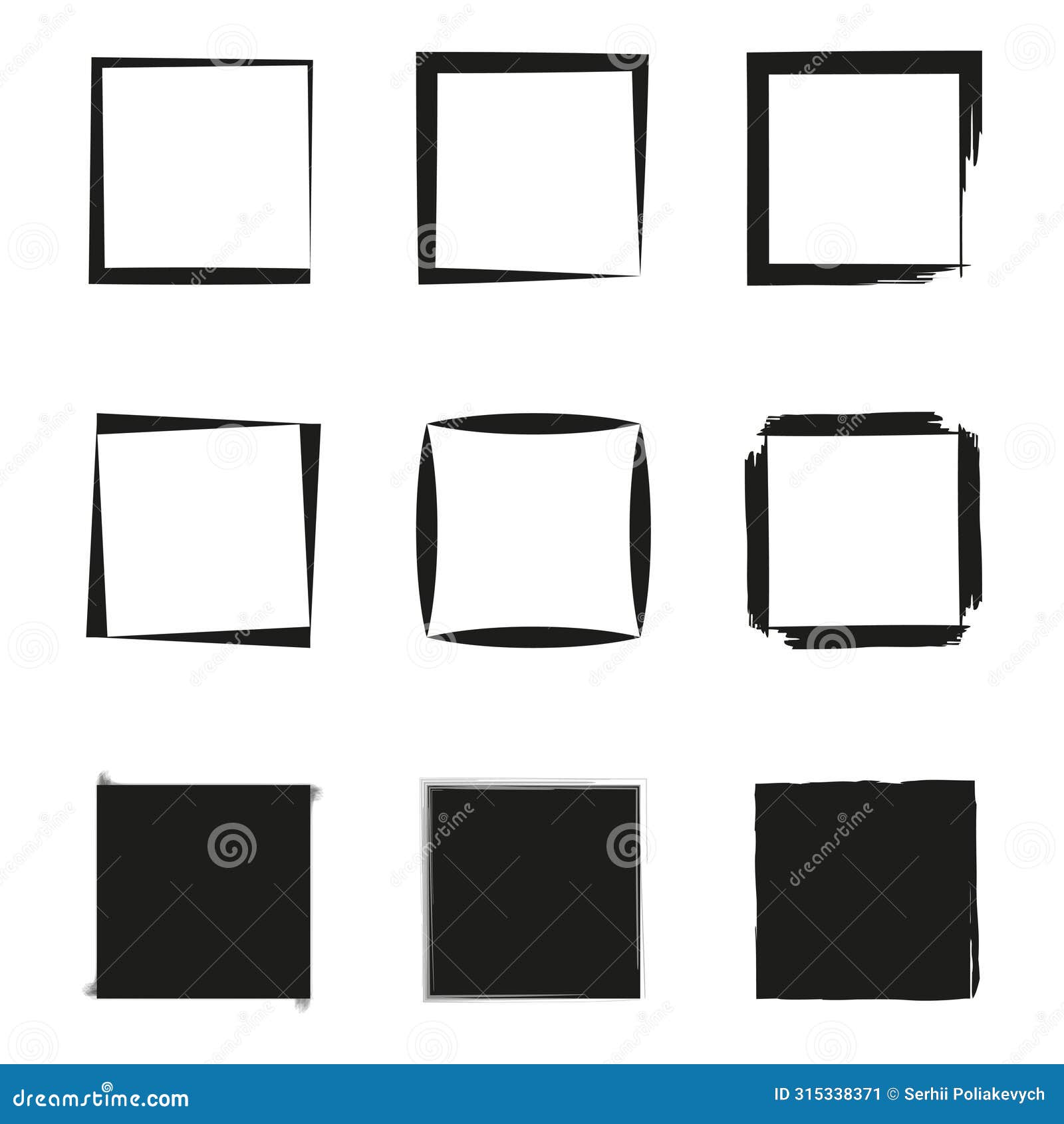 Geometric Squares Collection. Various Frames Set. Modern Art Elements ...