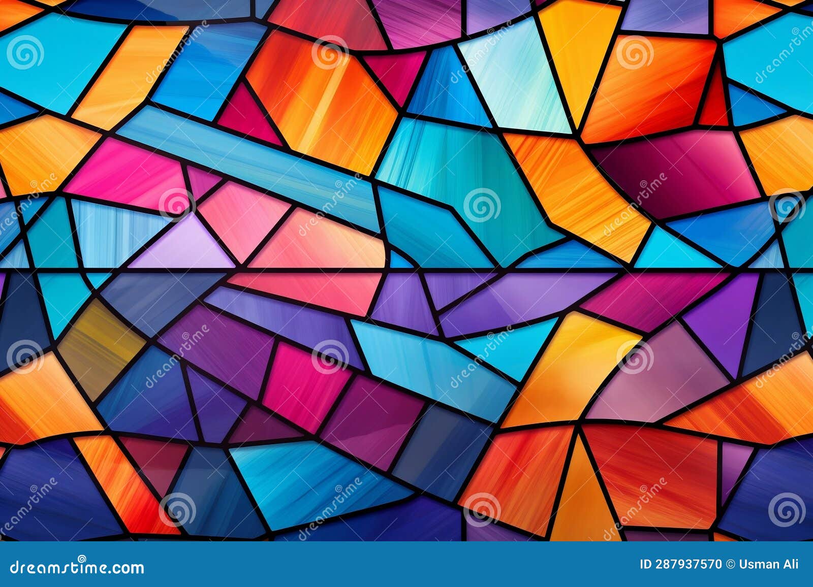 Geometric Stained Glass Window Pattern. AI Stock Photo - Image of ...