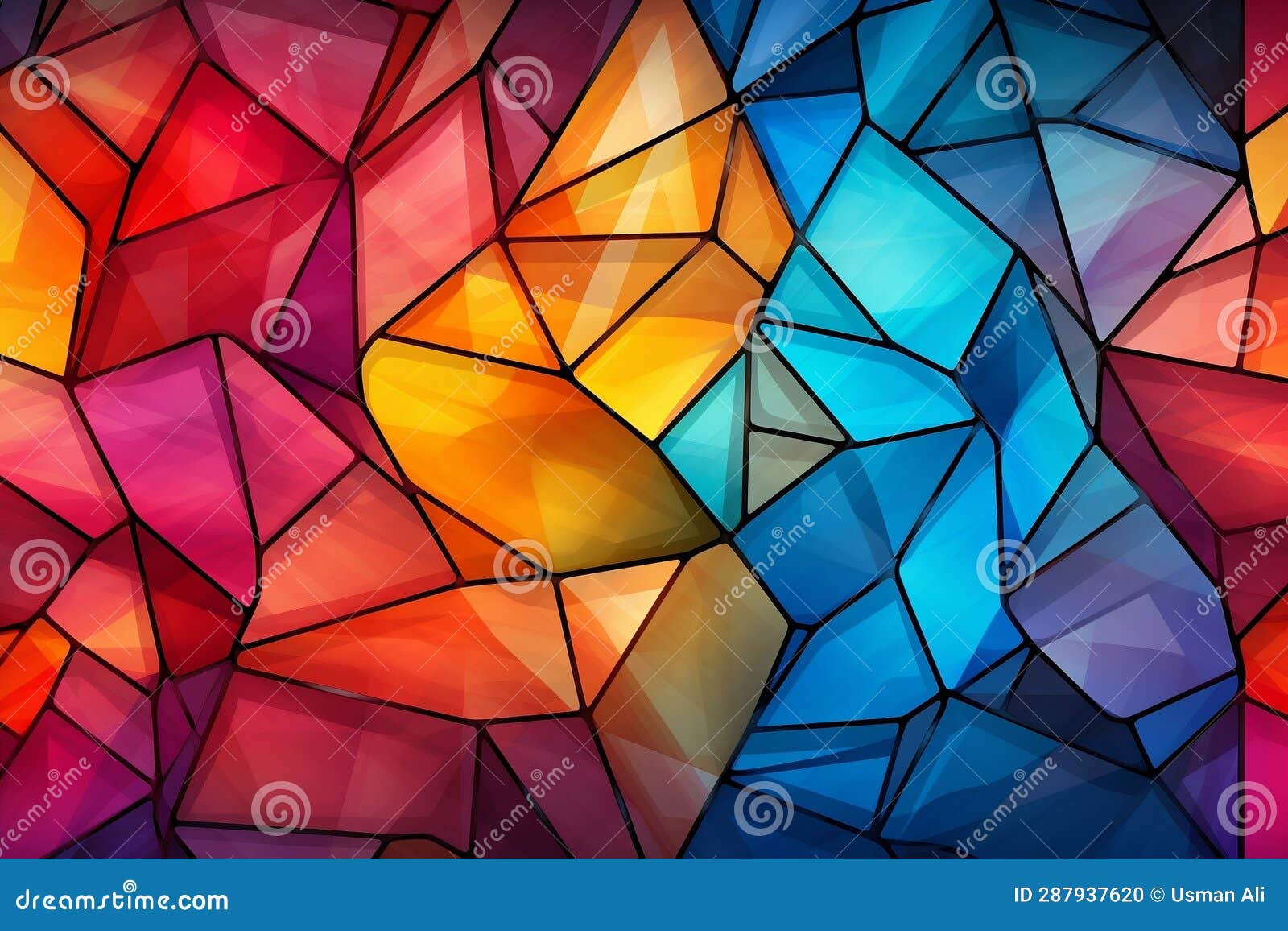 Geometric Stained Glass Window Pattern. AI Stock Photo - Image of ...