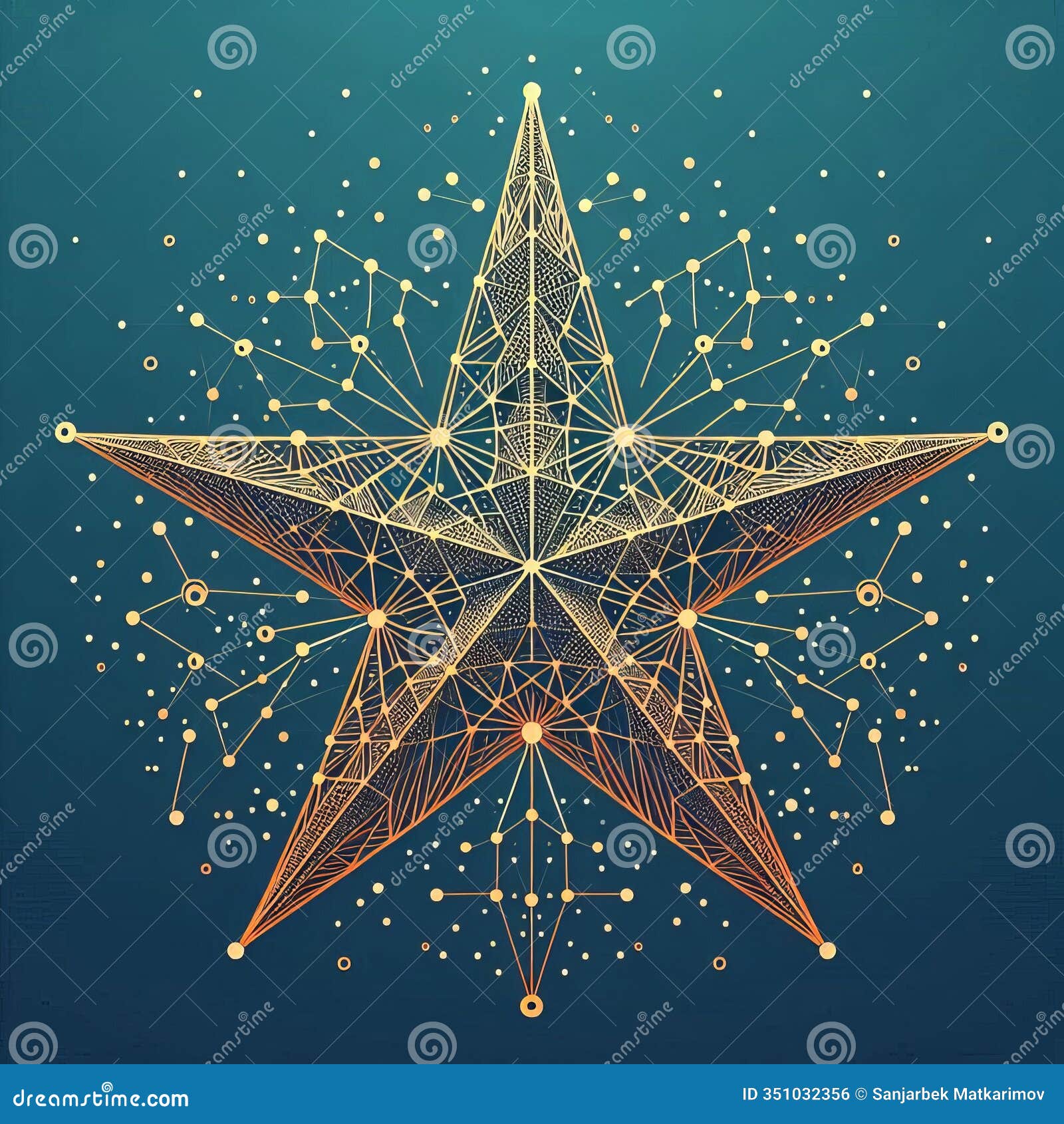 Geometric Starfish a Starfish Shape Using Lines and Polygons Stock ...