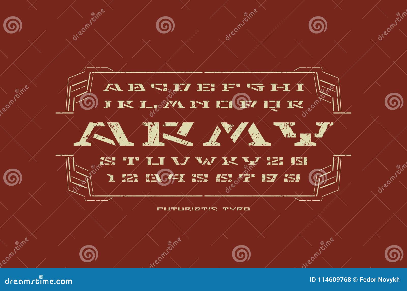 Geometric Stencil-plate Serif Font in Military Style Stock Vector ... Geometric Stencil-plate Serif Font in Military Style Stock Vector ...