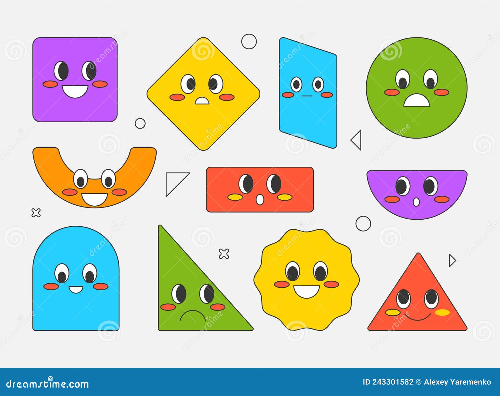 Geometric stickers set stock vector. Illustration of modern - 243301582