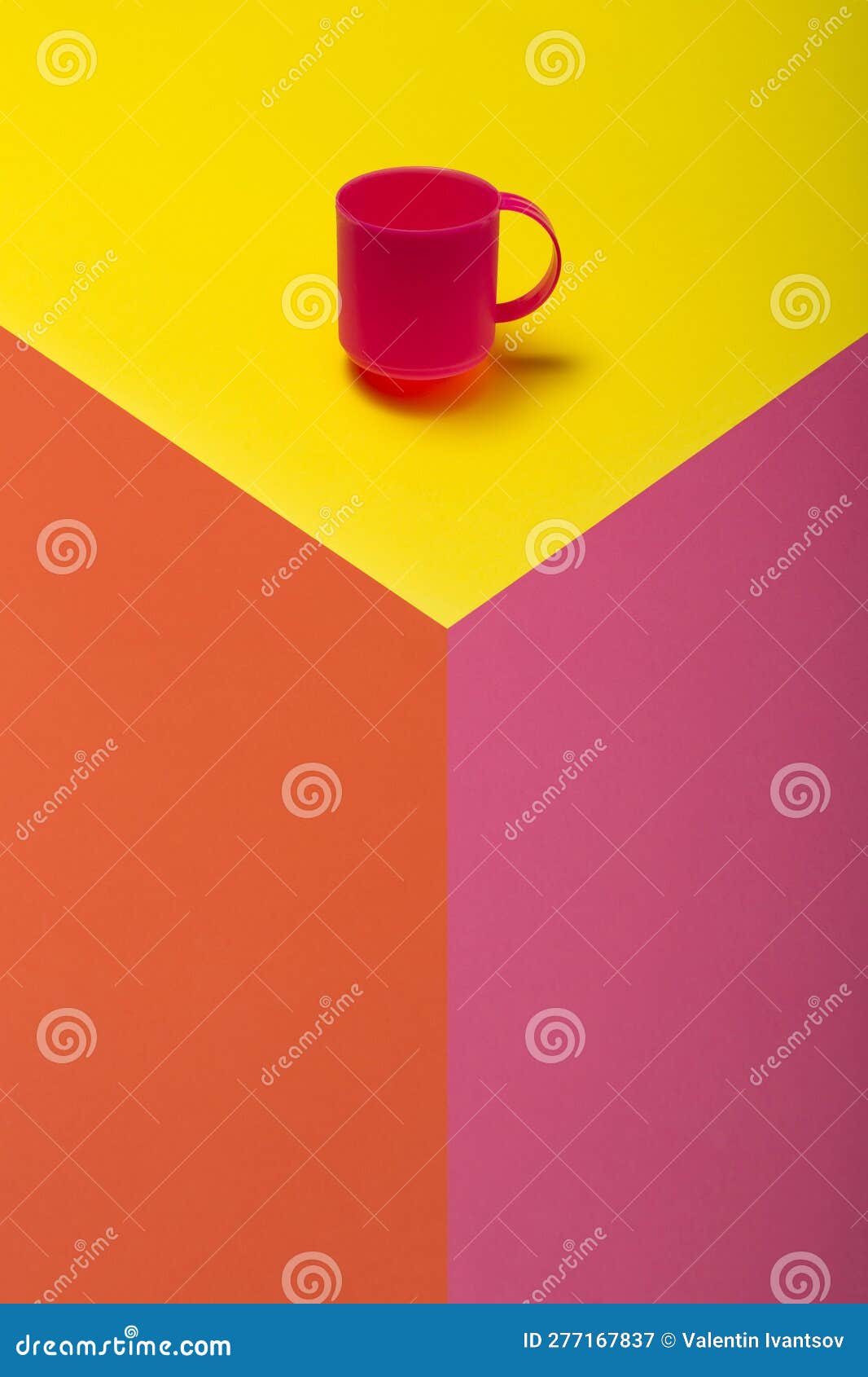 Geometric Still Life with a Pink Cup Stock Image - Image of life, still ...