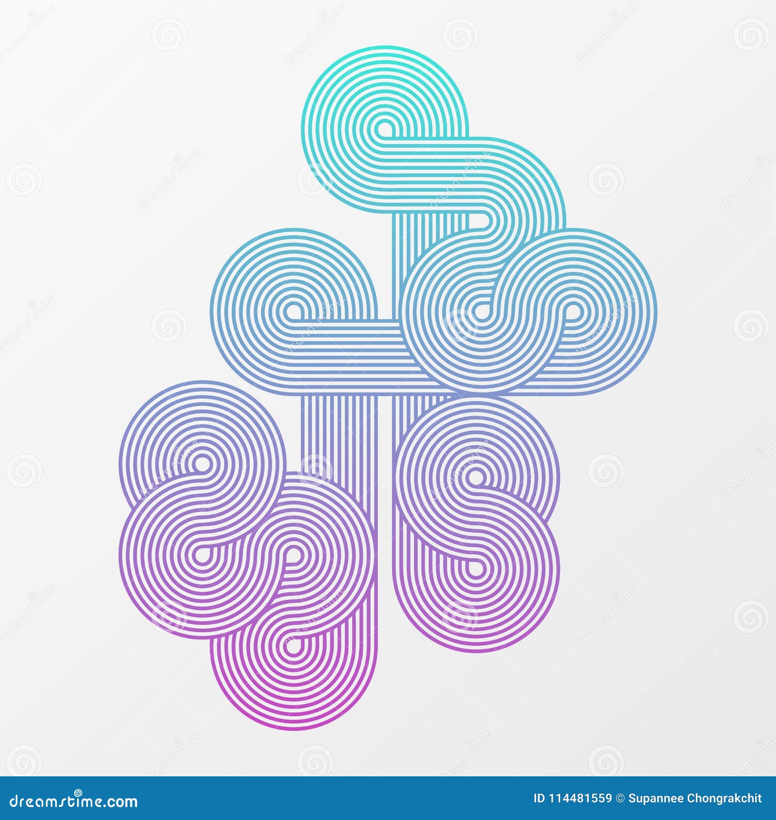 Geometric Stripe Line Art Design with Gradient. Stock Illustration ...