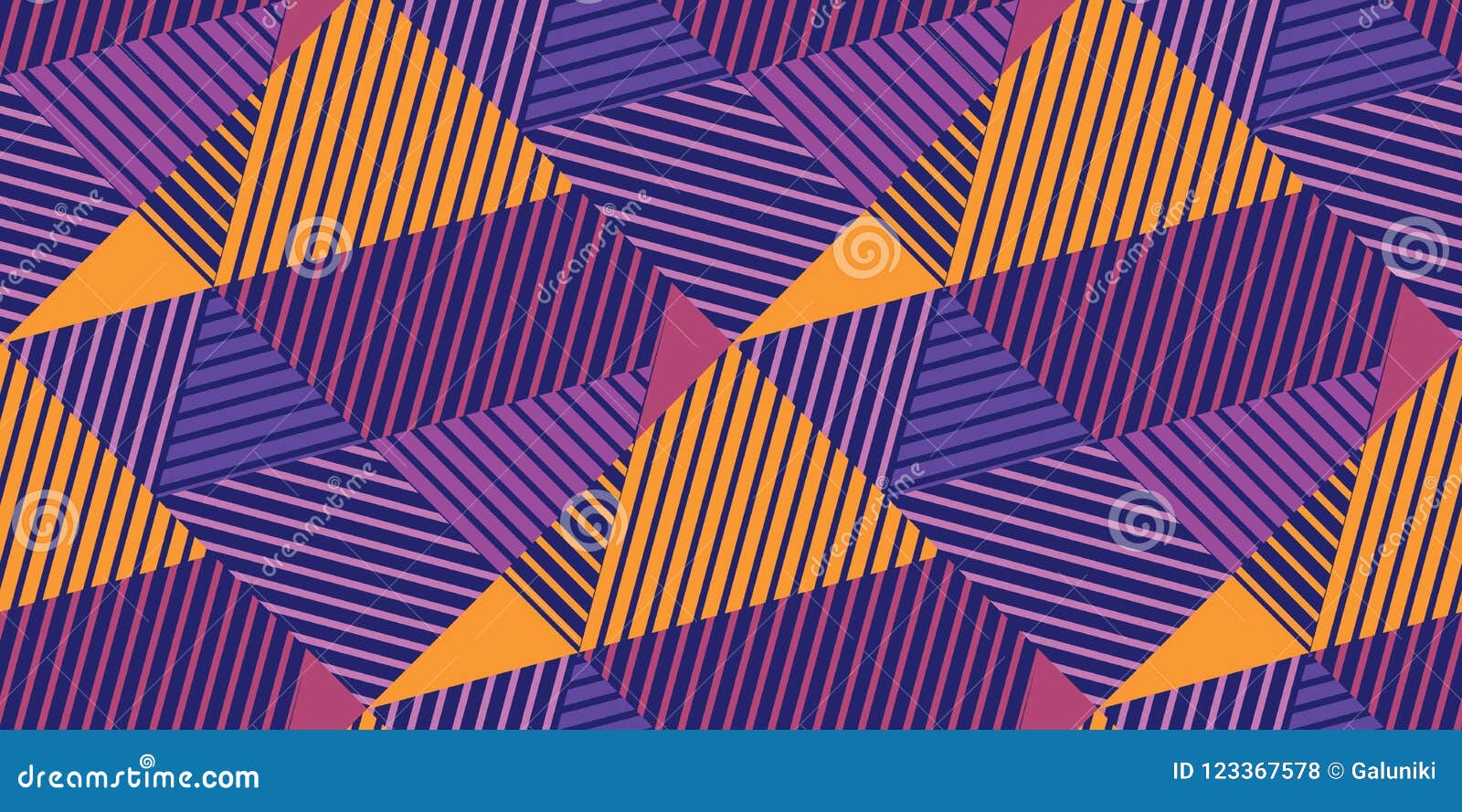 Geometric Striped and Triangles Seamless Pattern. Stock Vector ...