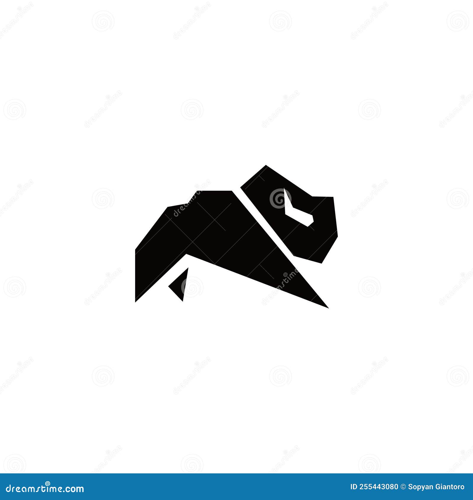 Geometric Strong Bull Logo Concept. Vector Illustration Stock Vector ...