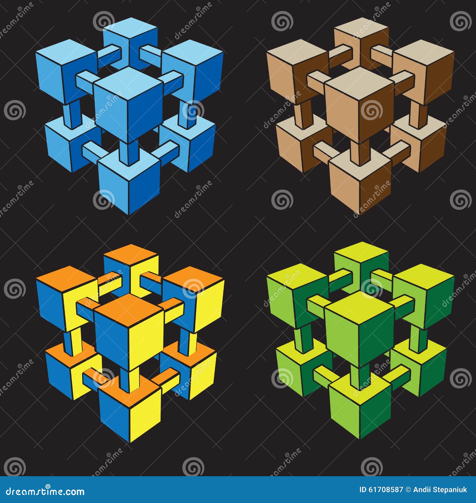Geometric Structure in Color Stock Vector - Illustration of abstract ...