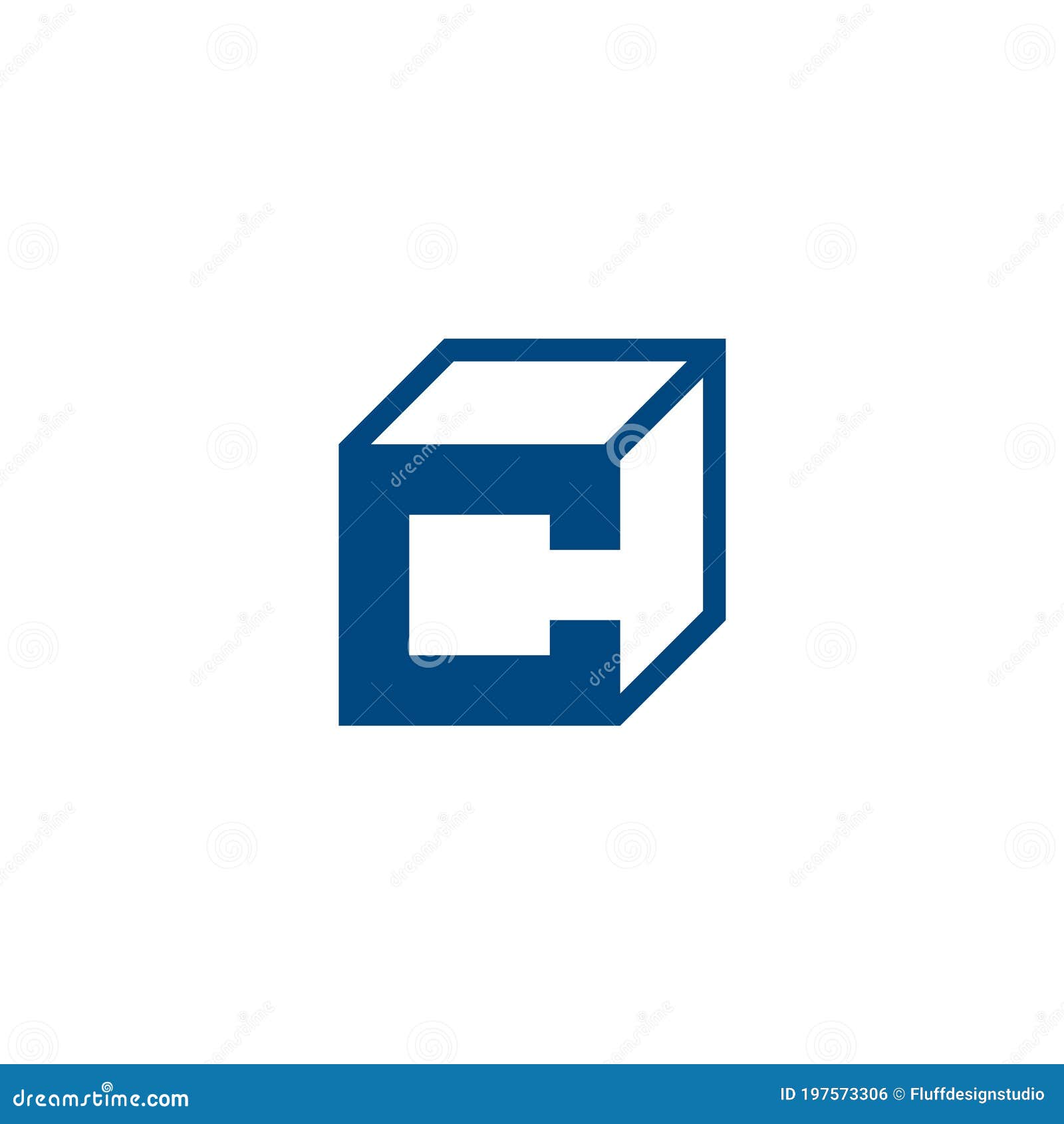 Geometric Structure Logo of Letter C and a Cube Stock Vector ...