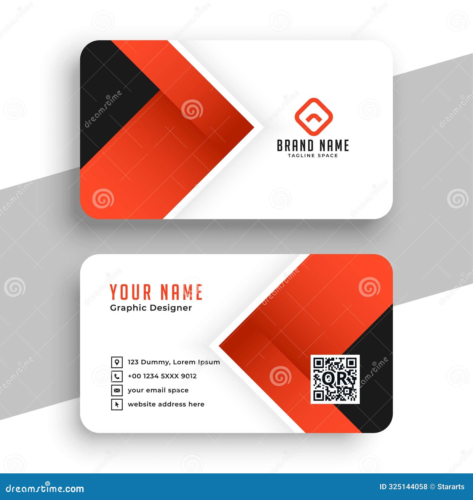 Geometric Style Business Identity Card Template for Individual Info ...