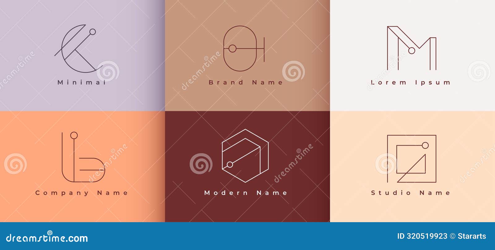 Geometric Style Elegant Corporate Identity Logo Pastel Template Design ...